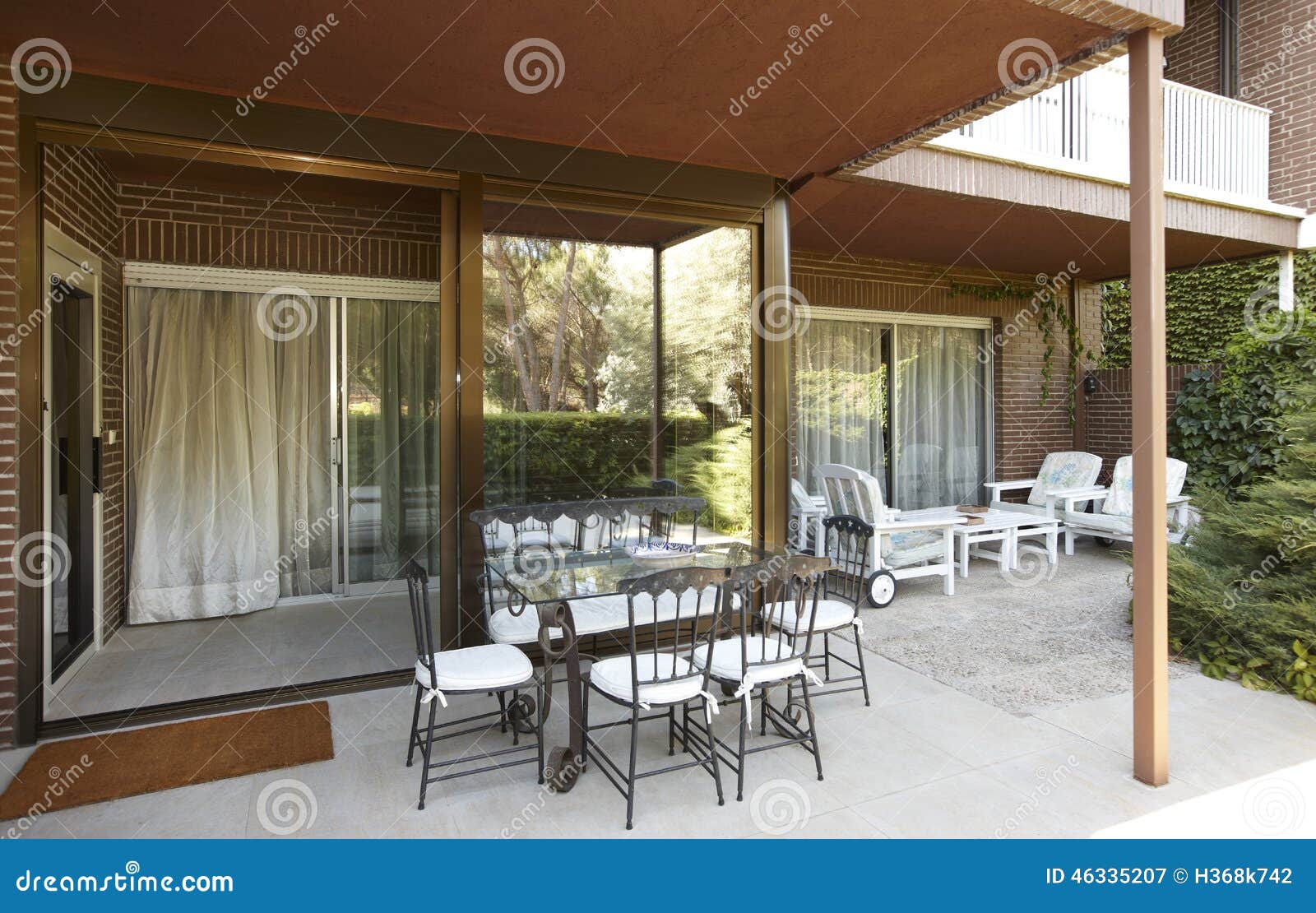 Outdoor Place in a House with Picnic and Relax Zone Stock Image - Image ...