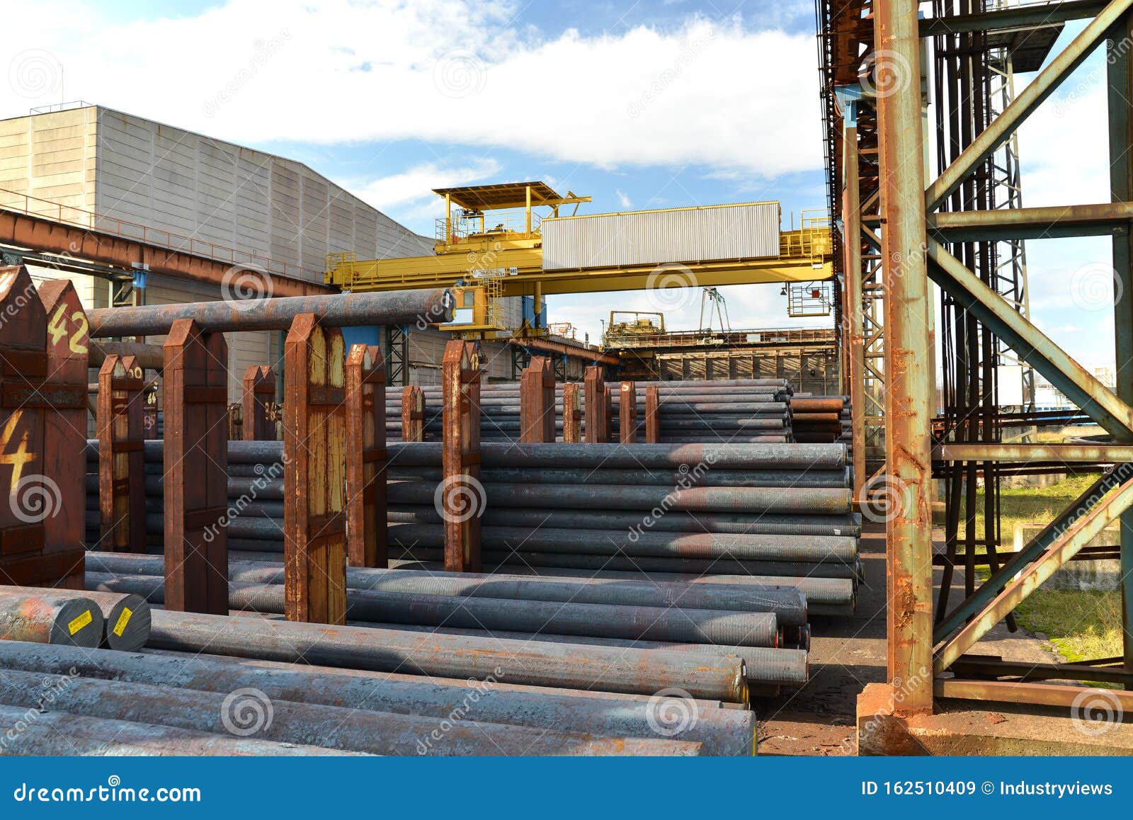 Outdoor Place for Storage in a Steel and Rolling Mill Stock Image ...