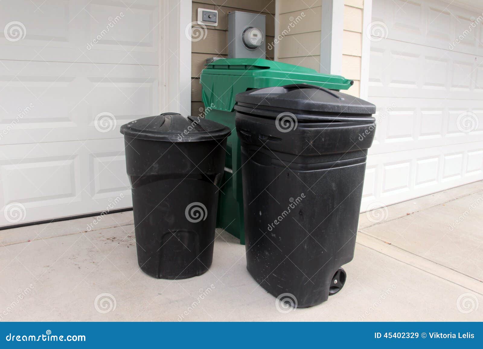 Outdoor Plastic Garbage Cans Stock Image - Image of ecology ...