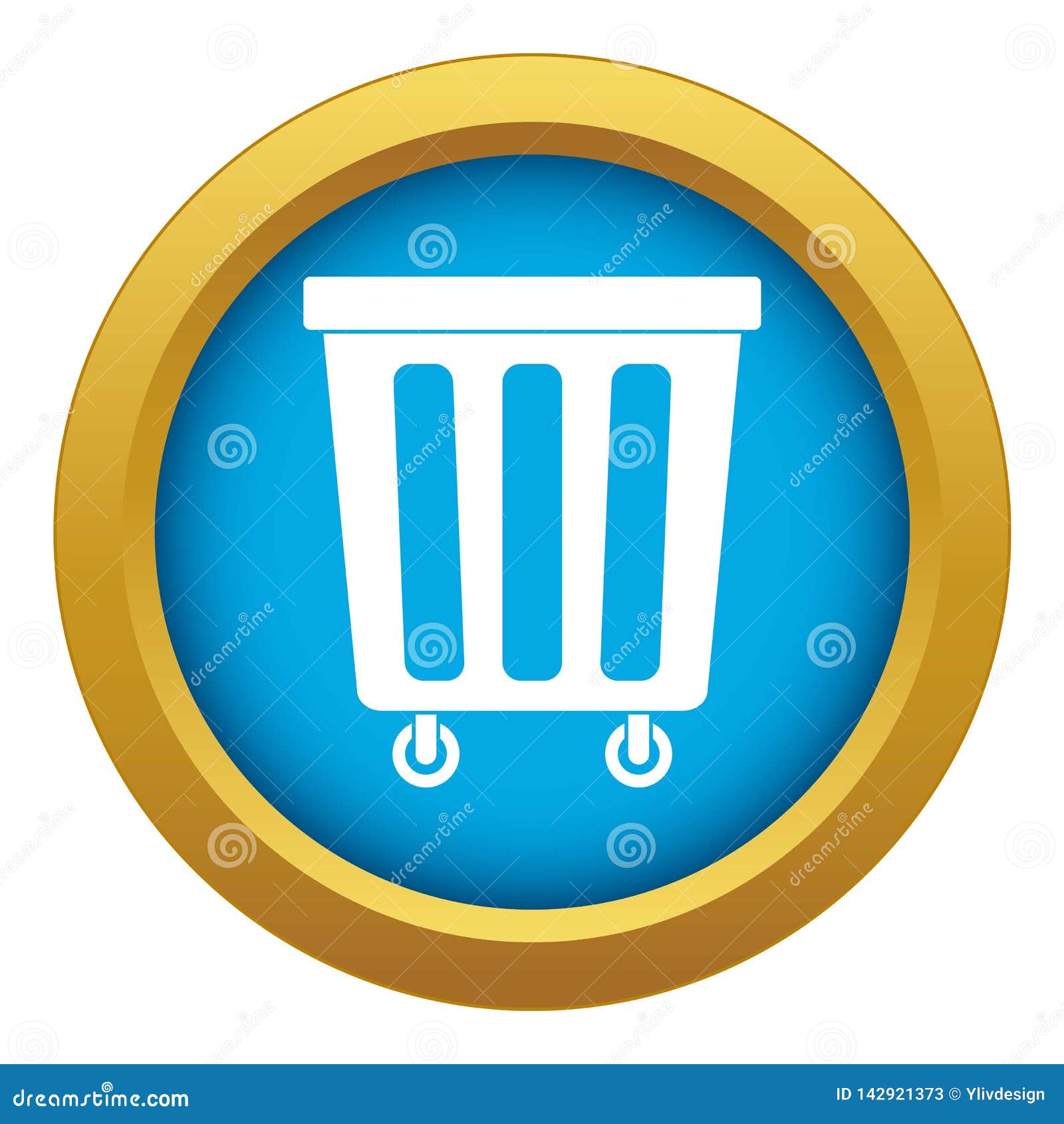 Outdoor Plastic Trash Can Icon Blue Vector Isolated Stock Vector ...