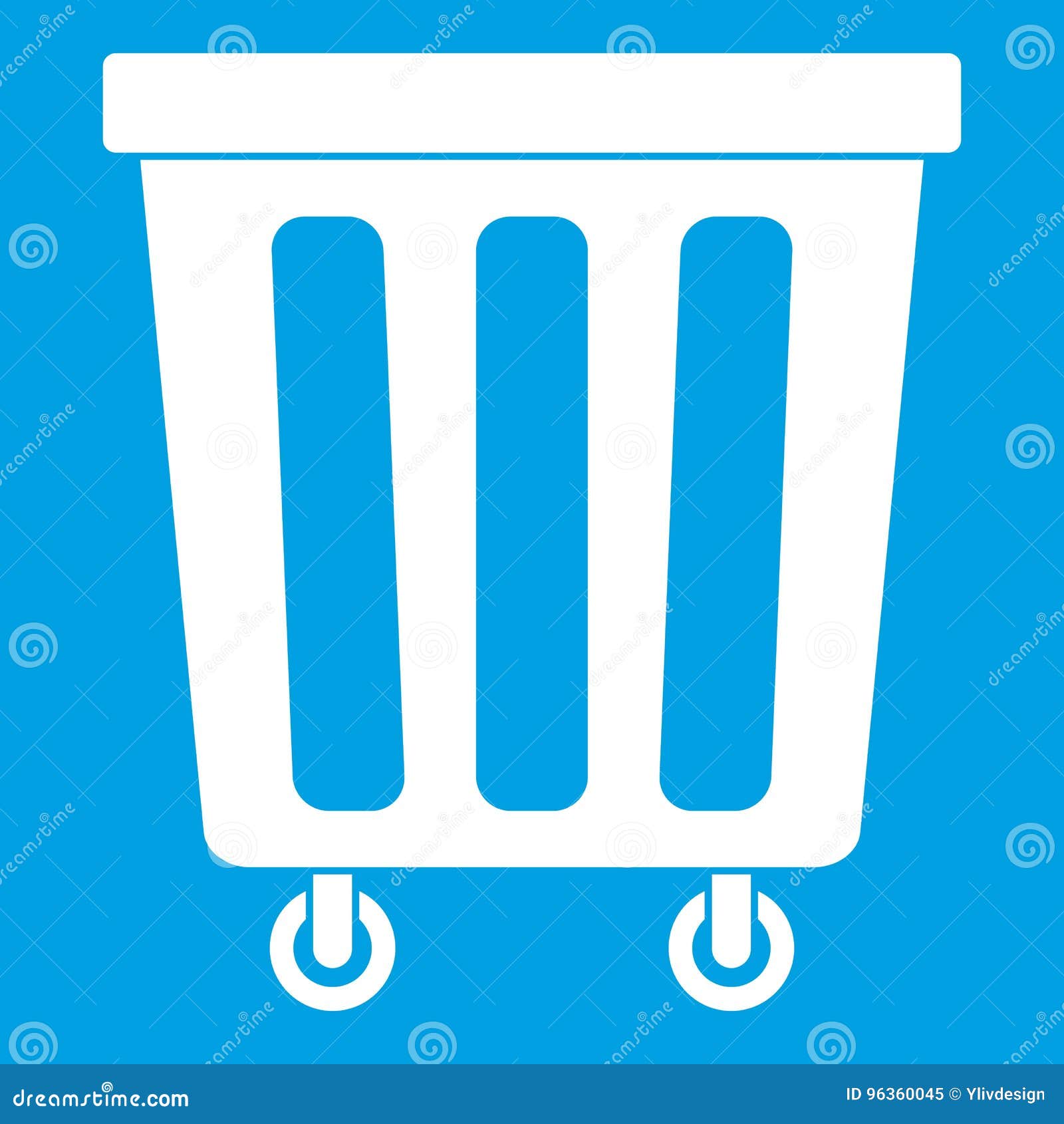Outdoor Plastic Trash Can Icon White Stock Vector - Illustration of ...