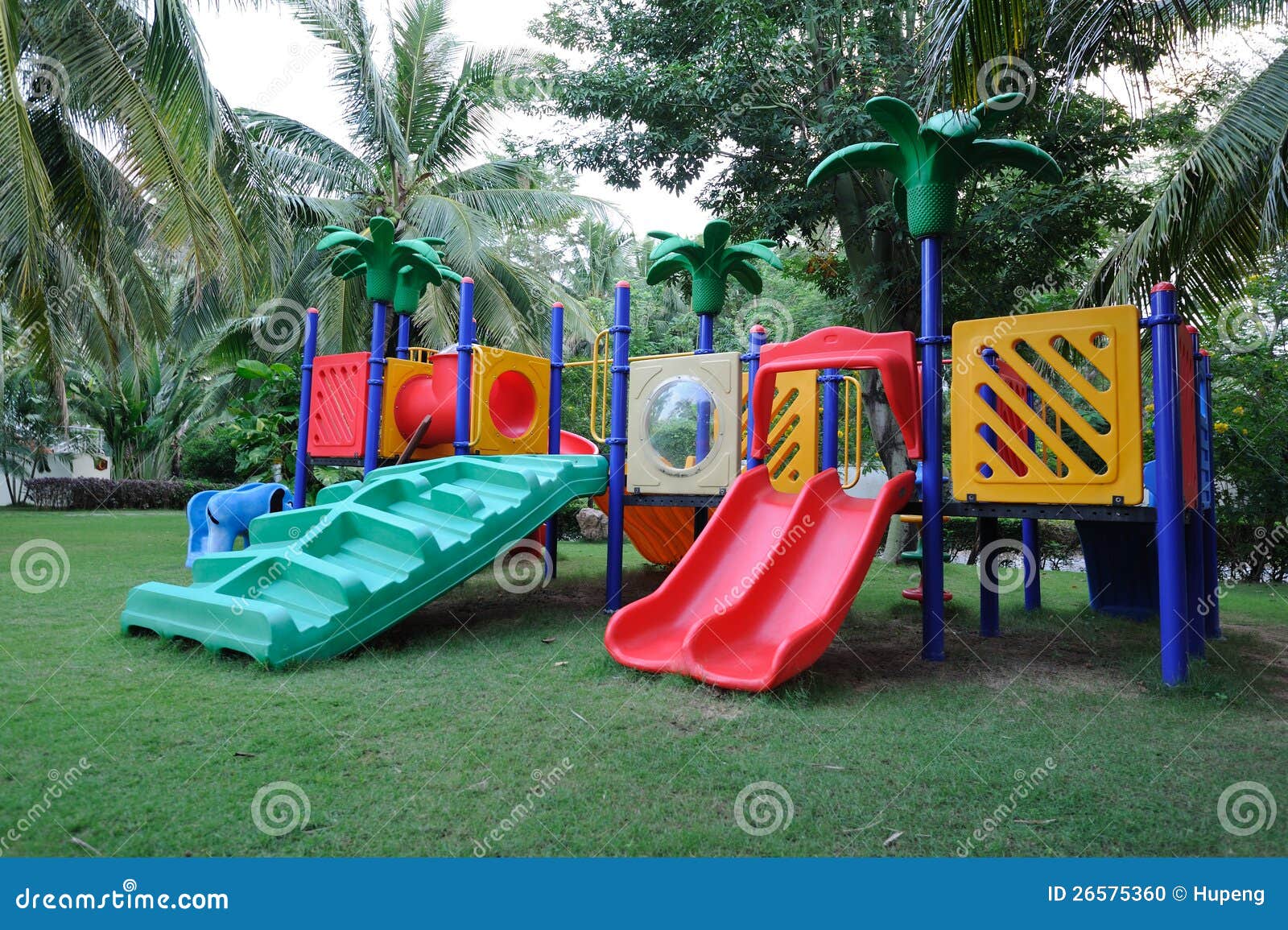 Outdoor Playground stock photo. Image of grassland, green - 26575360
