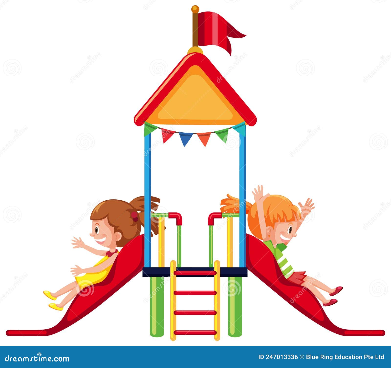Outdoor Playground Slide for Kids Stock Vector - Illustration of ...