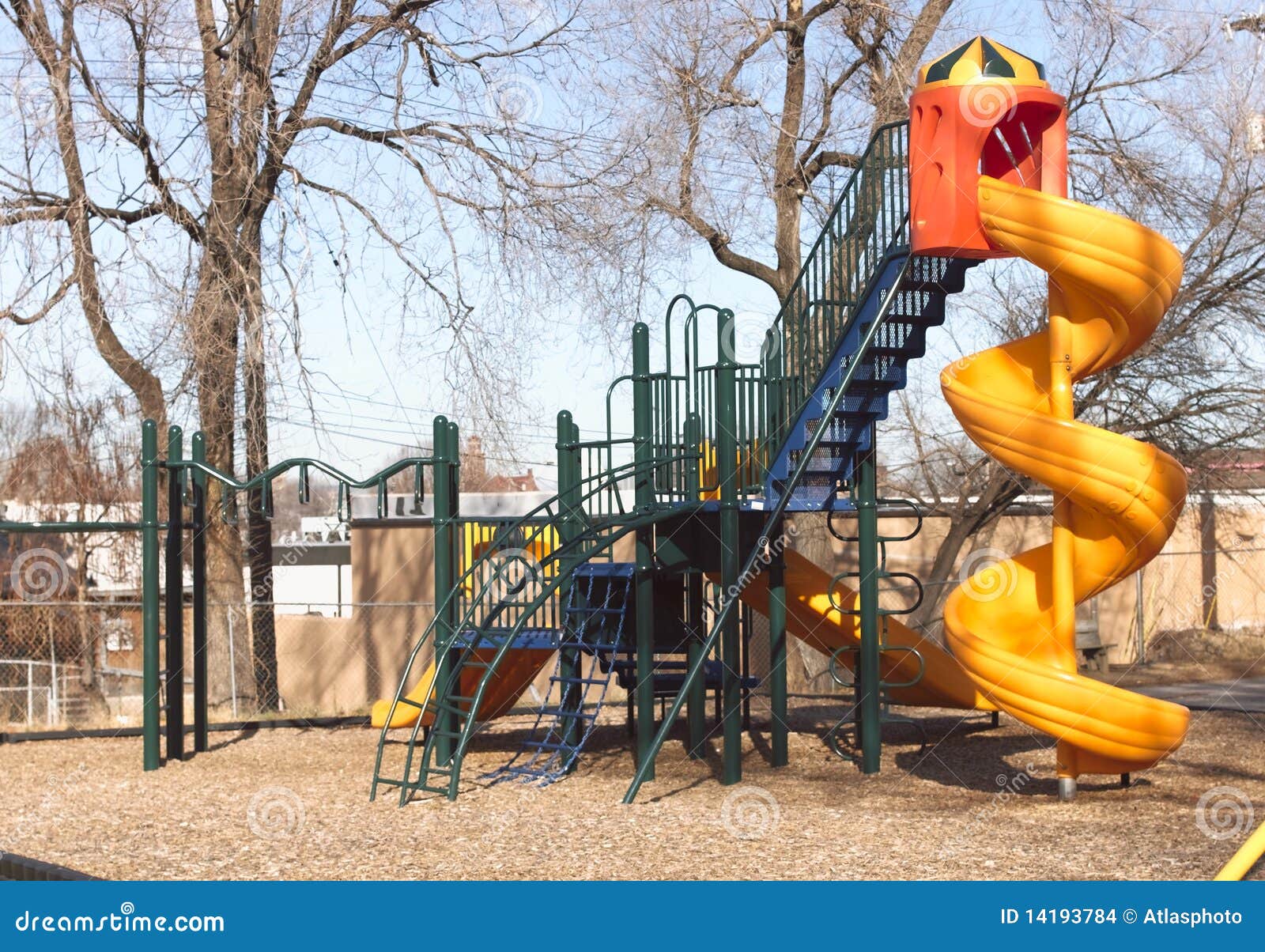 Outdoor Playground in Winter Stock Photo - Image of climb, recess: 14193784