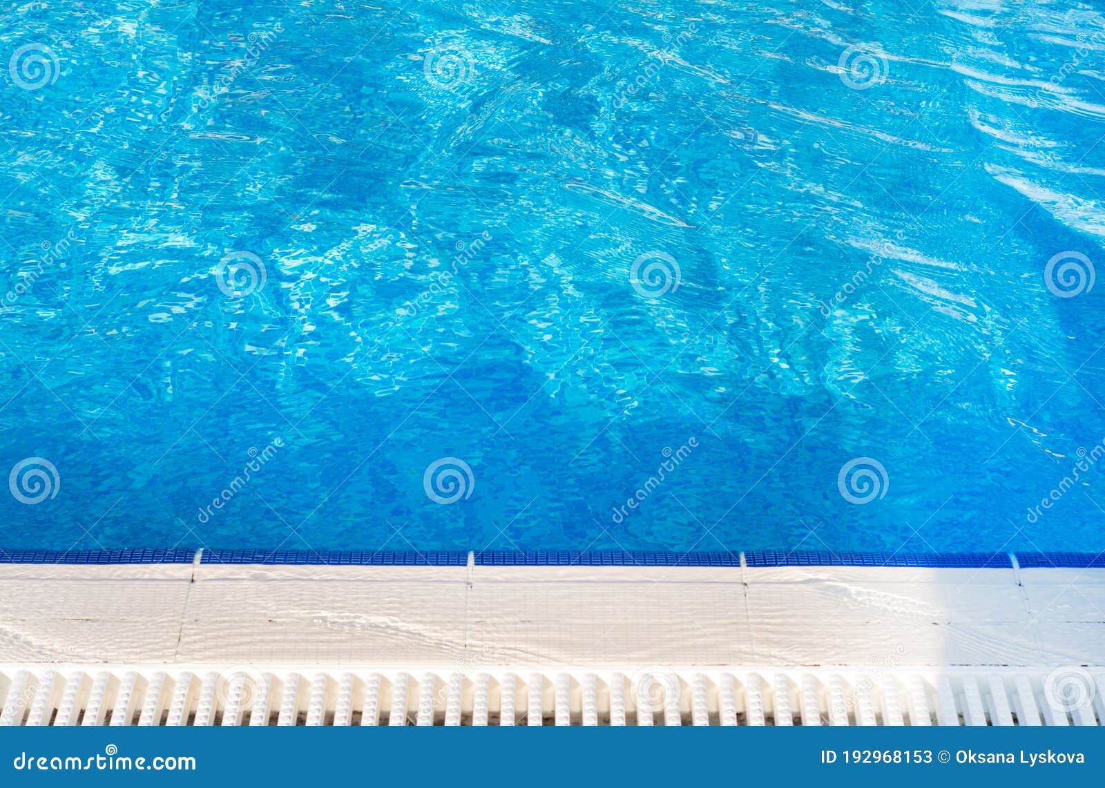 Outdoor Pool with Blue Mosaic Bottom. Pool Side Stock Image - Image of ...