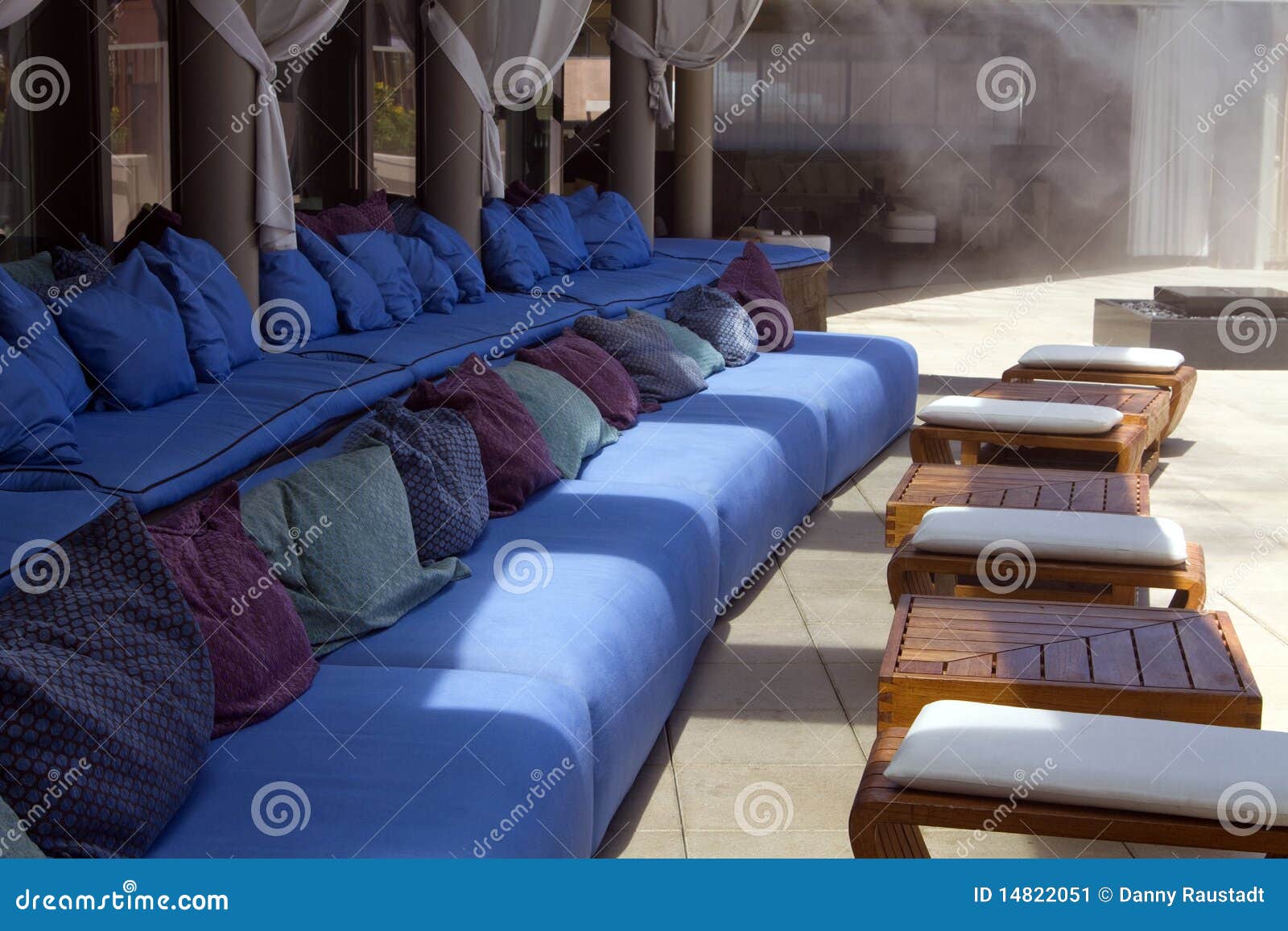 Outdoor Pool Patio Lounge Area Seating Stock Image - Image of drink ...