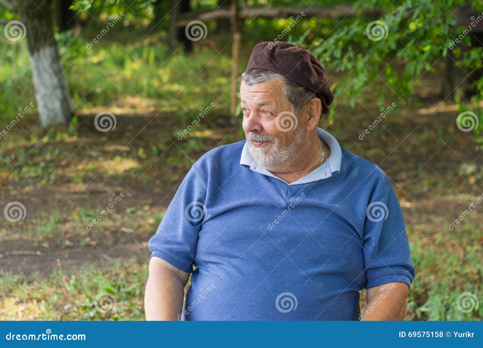 Outdoor Portrait of Bearded Smiling Senior Man Stock Photo - Image of ...