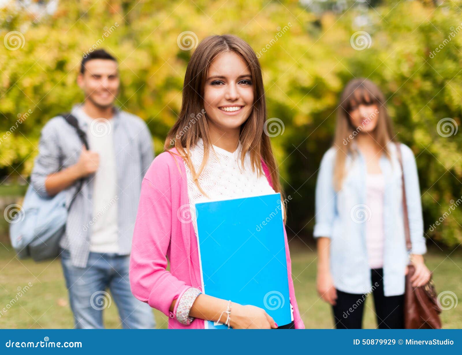 Outdoor Portrait of a Smiling Student Stock Image - Image of school ...