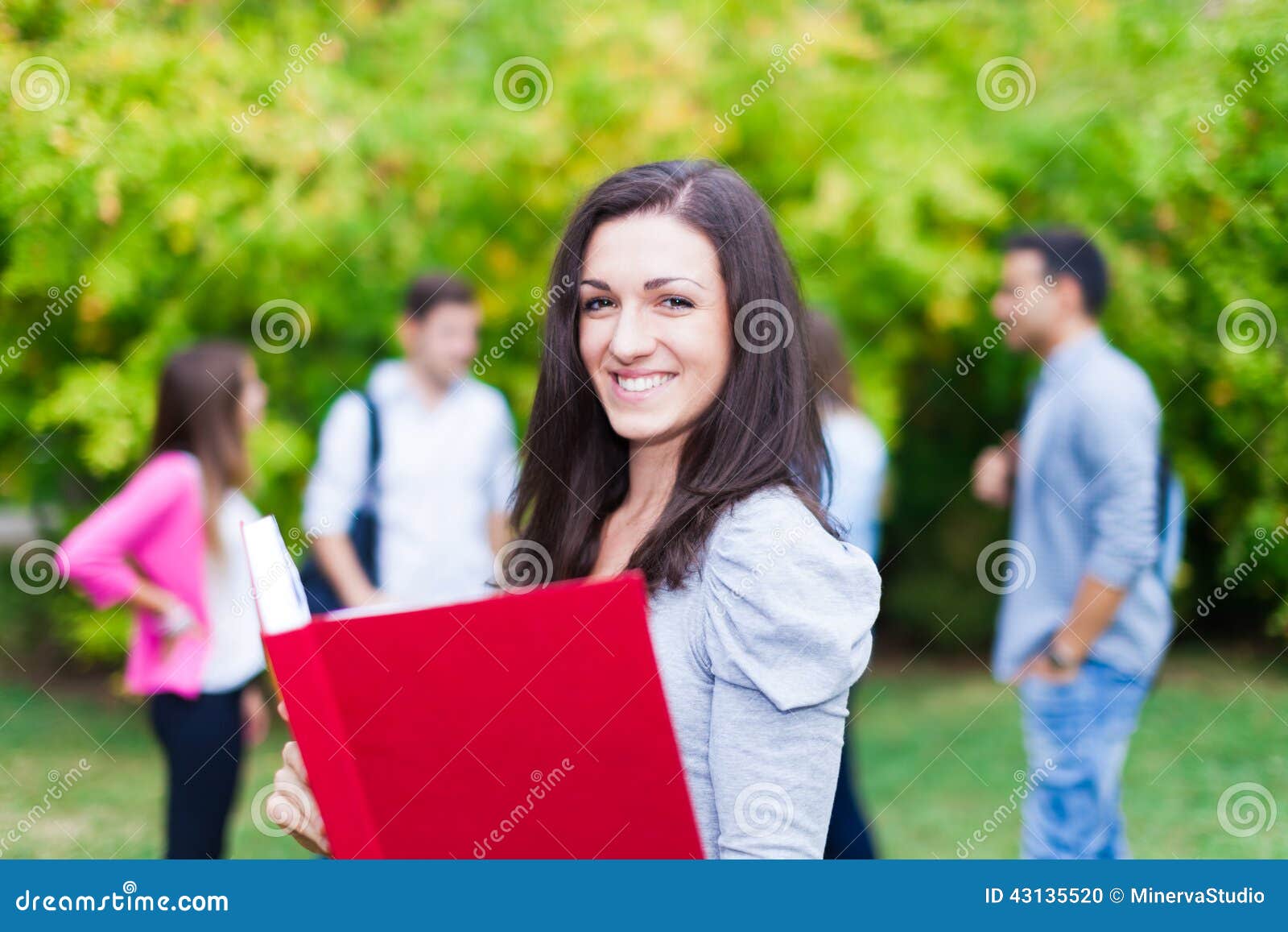 Outdoor Portrait of a Smiling Student Stock Photo - Image of park ...