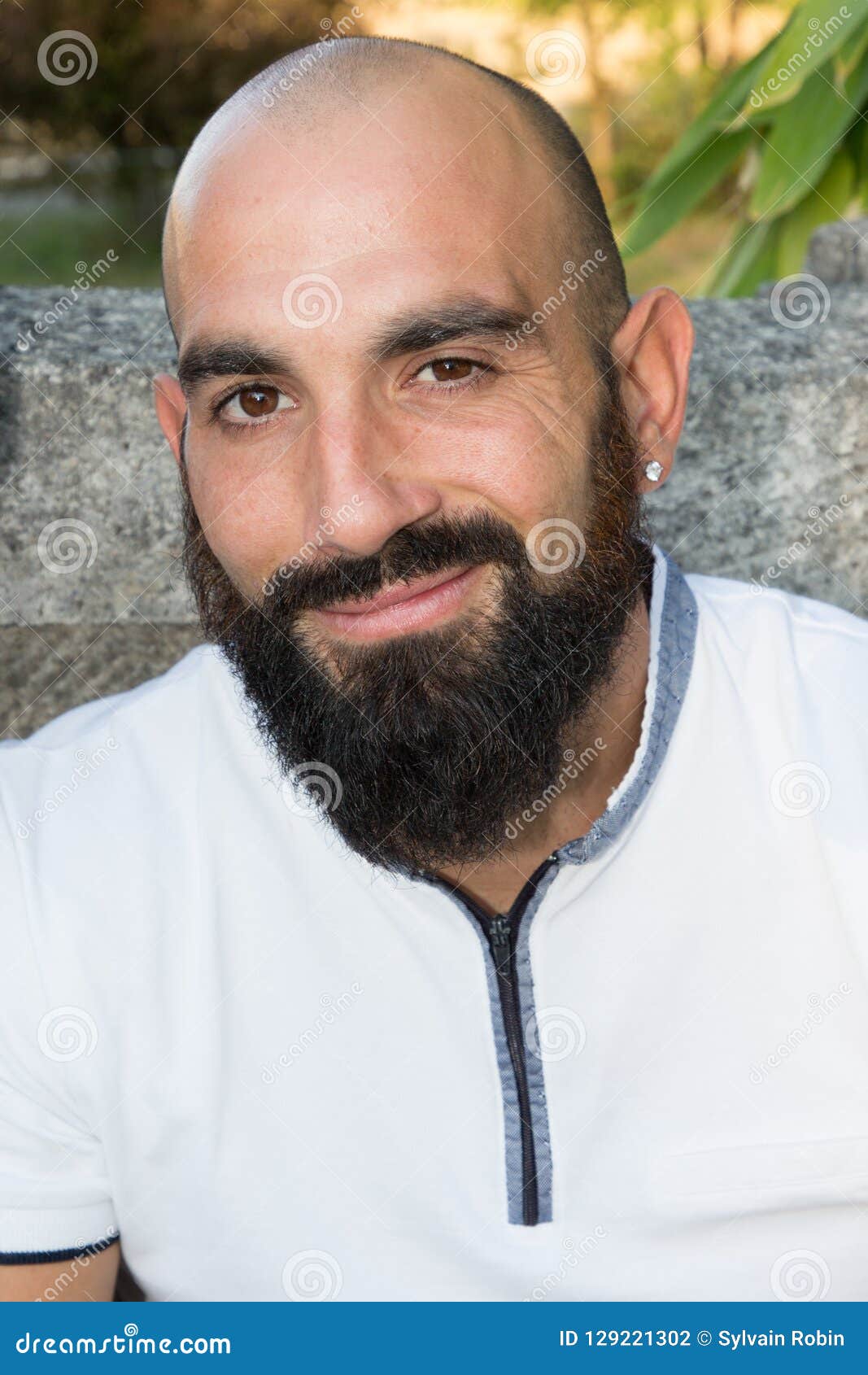 A Smiling Beard Man on Park in Summer Stock Photo - Image of bald ... A Smiling Beard Man on Park in Summer Stock Photo - Image of bald ...
