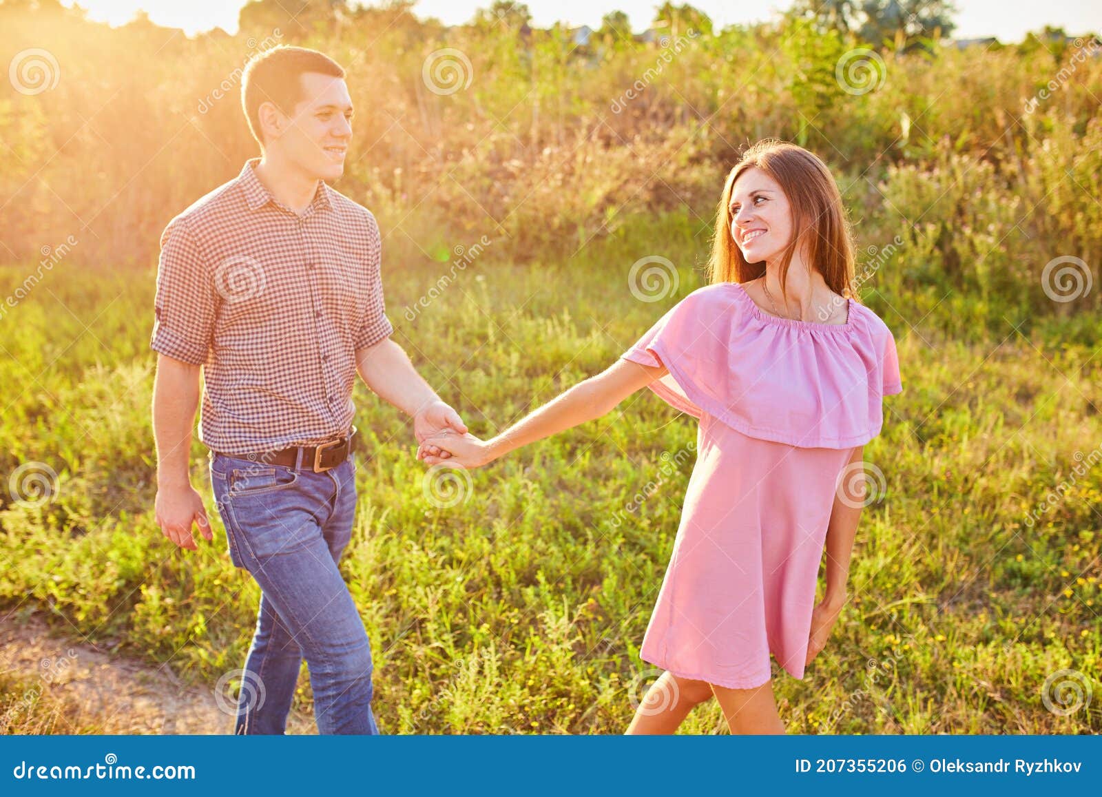 Portrait of Young Couple in Summer Stock Photo - Image of leisure ...