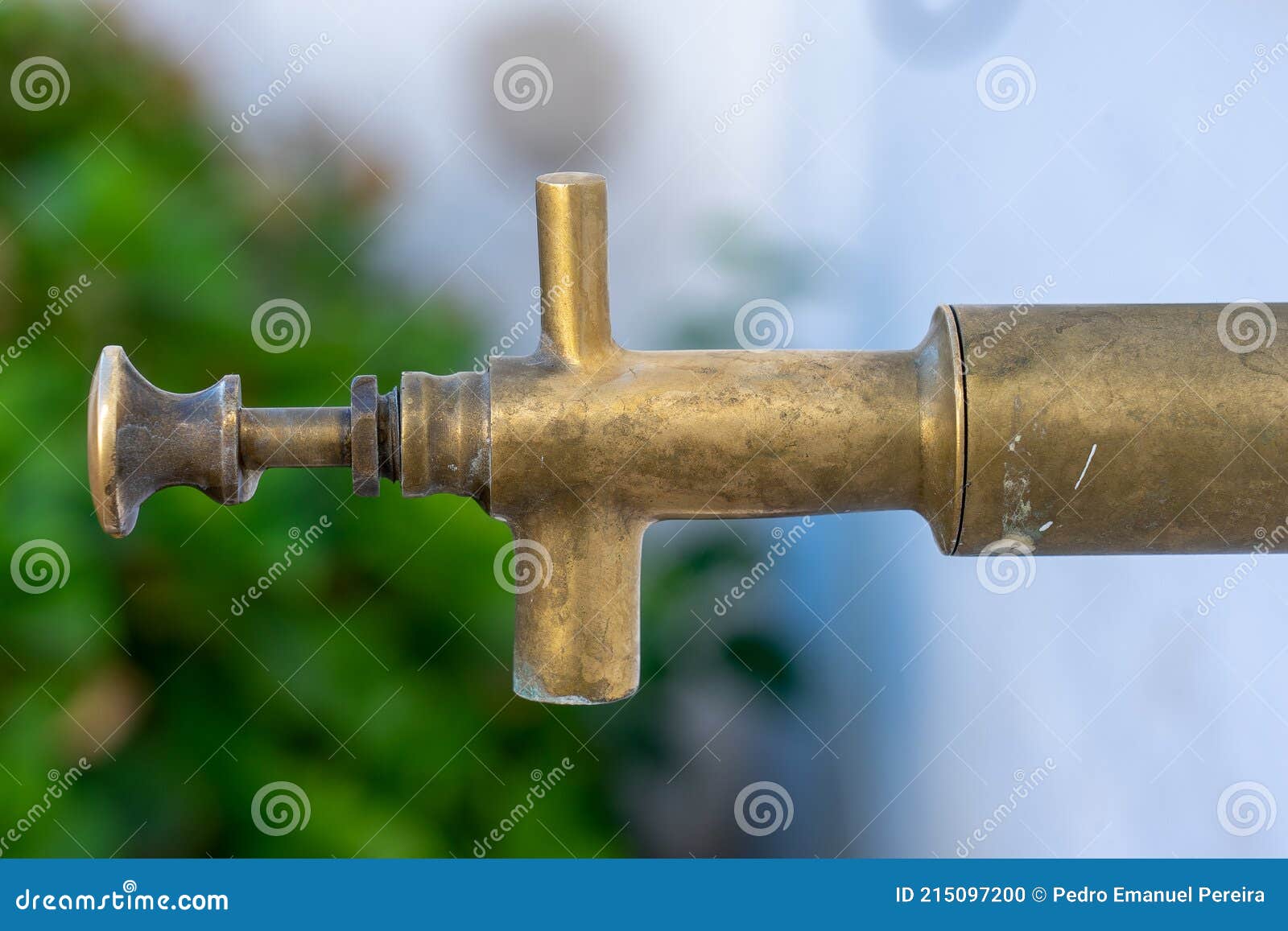 Outdoor Push-button Tap Made of Yellow Brass Stock Photo - Image of ...