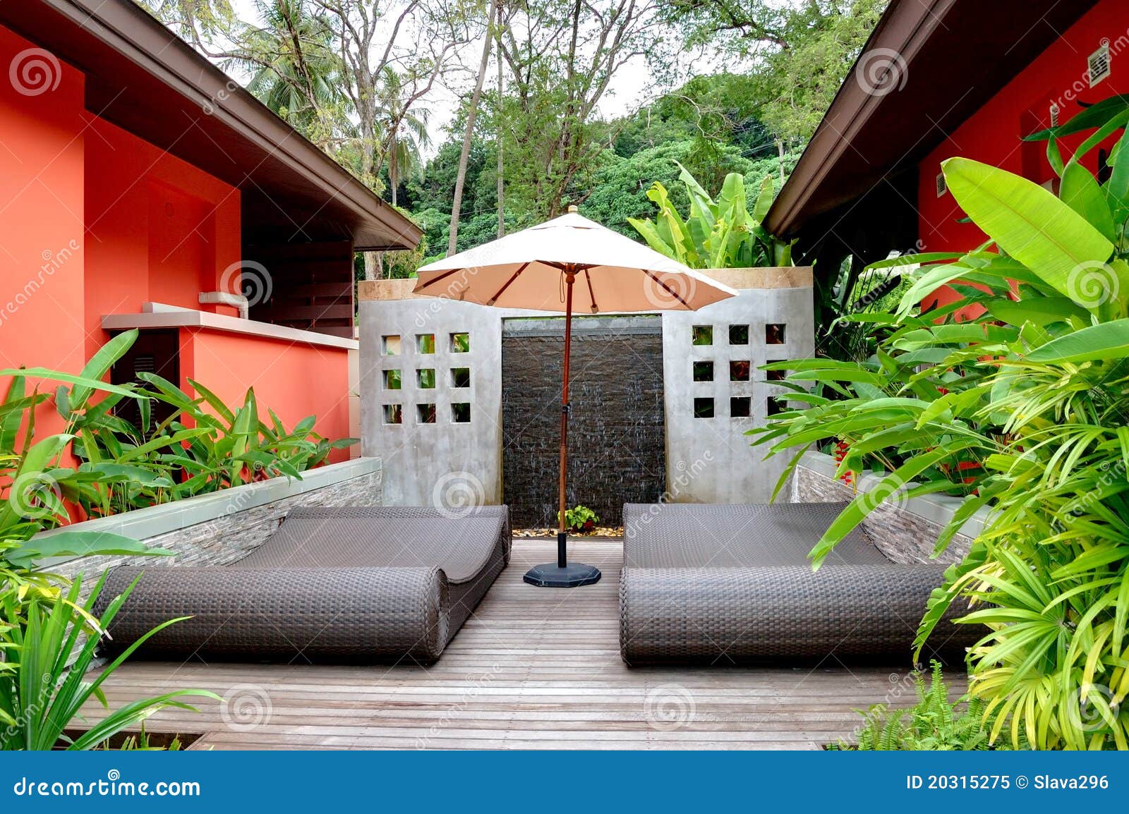 Outdoor Recreation Area of the SPA Center Stock Image - Image of deck ...