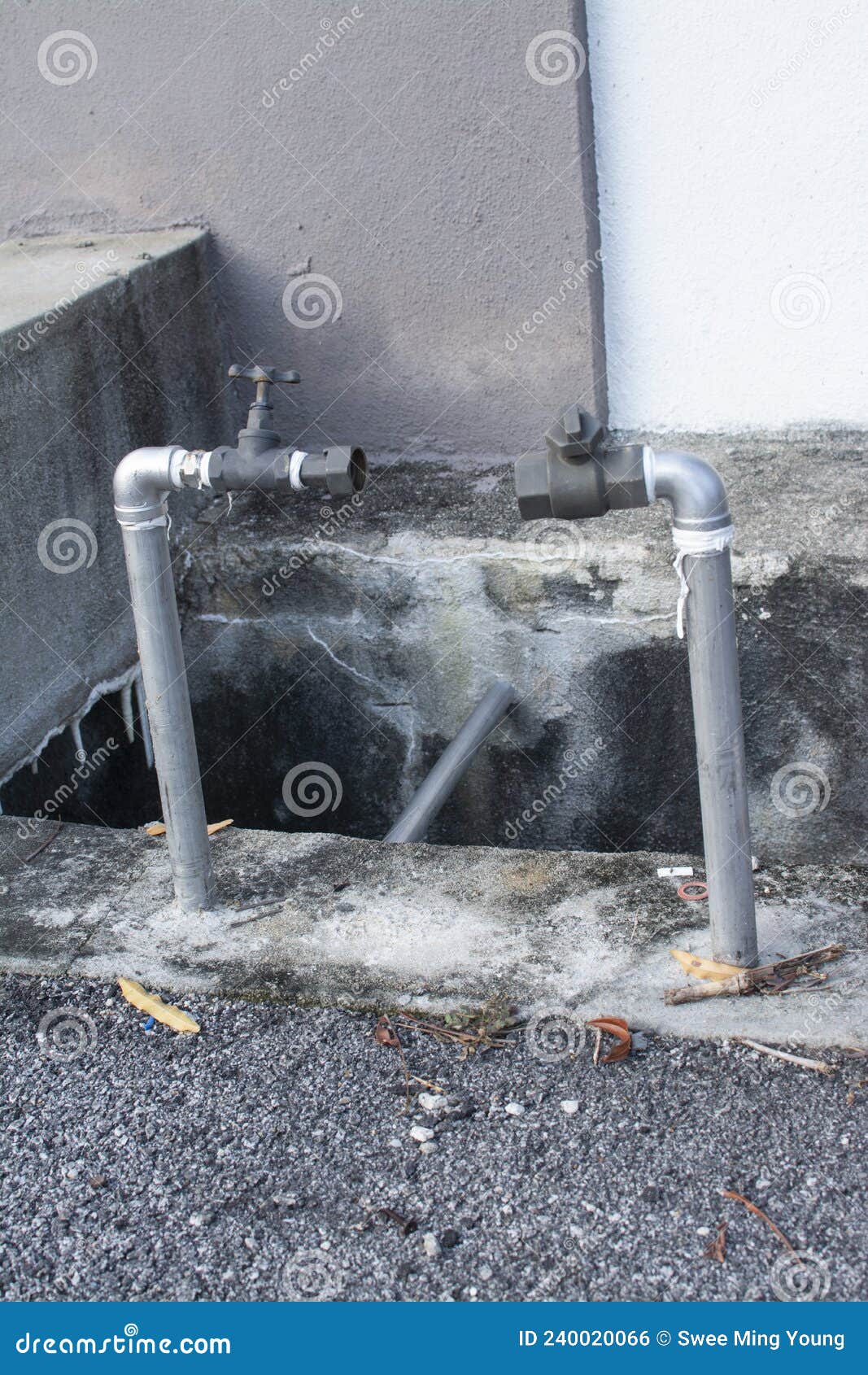 Outdoor Residential Meter and Water Supply System. Stock Photo - Image ...