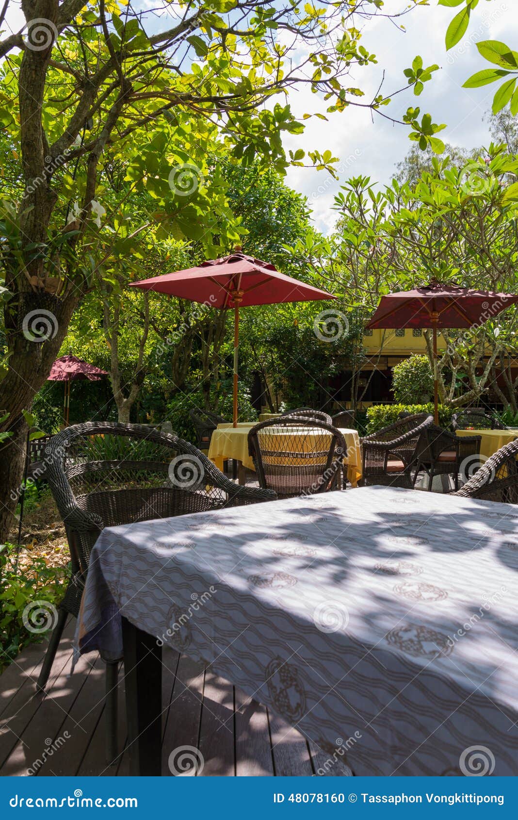 Outdoor Resort Restaurant Table Stock Photo - Image of vacation ...