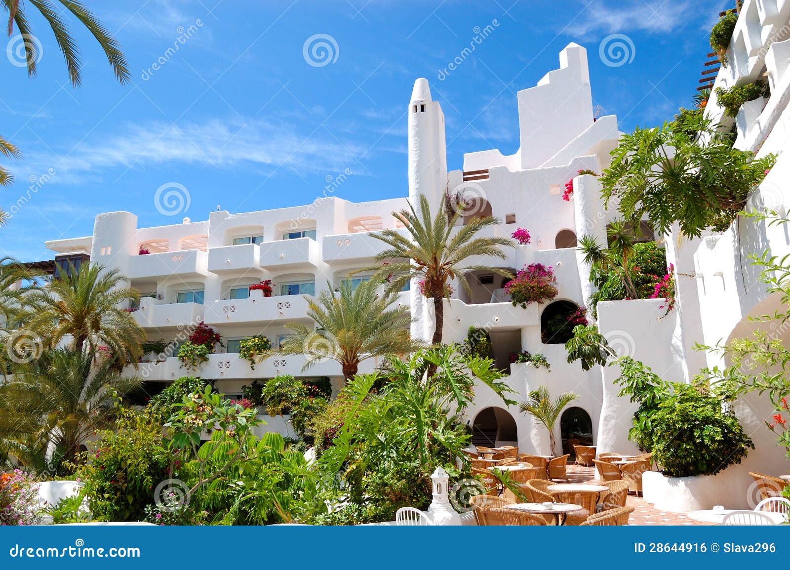 Outdoor Restaurant at Luxury Hotel Stock Photo - Image of spain ...