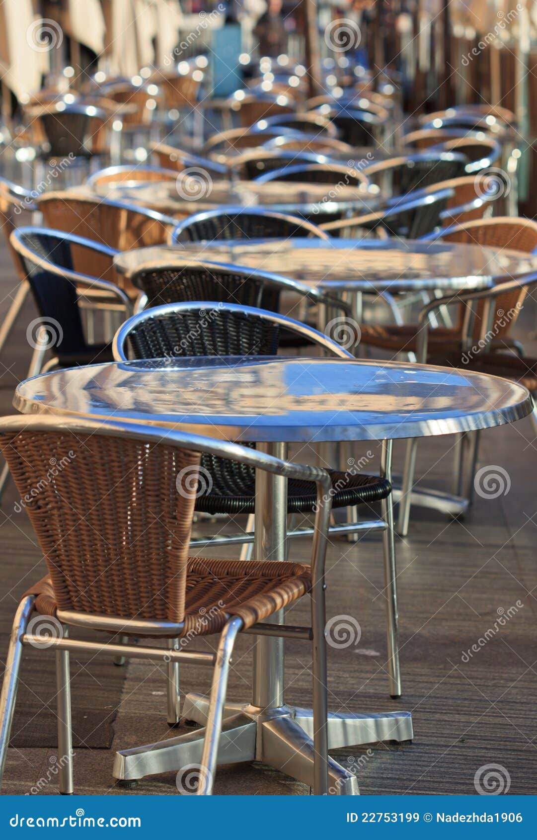Outdoor restaurant tables stock image. Image of exterior - 22753199