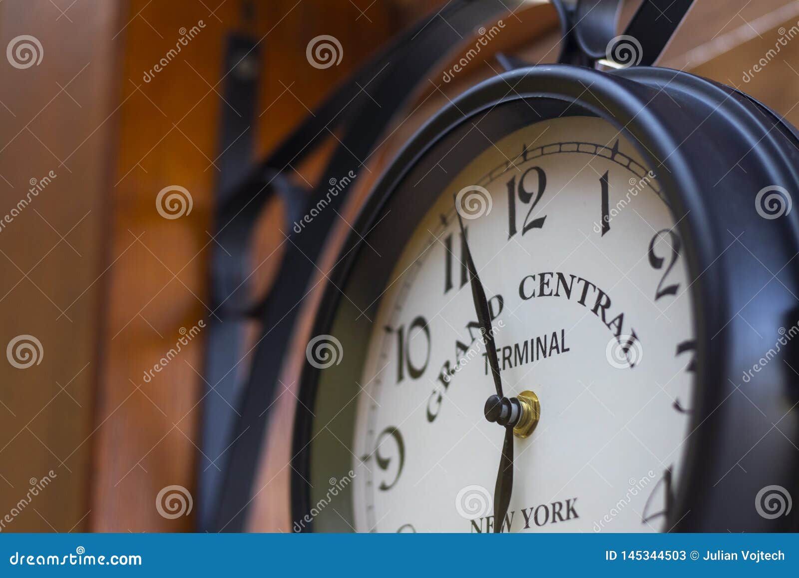 Outdoor Retro Analog Clock on the Wood Wall Stock Image - Image of ...