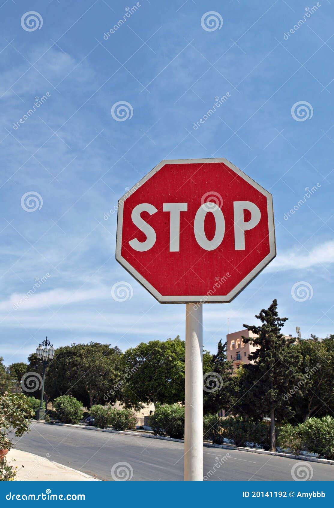 Outdoor on Roadside Red Stop Sign Alert People Stock Photo - Image of ...
