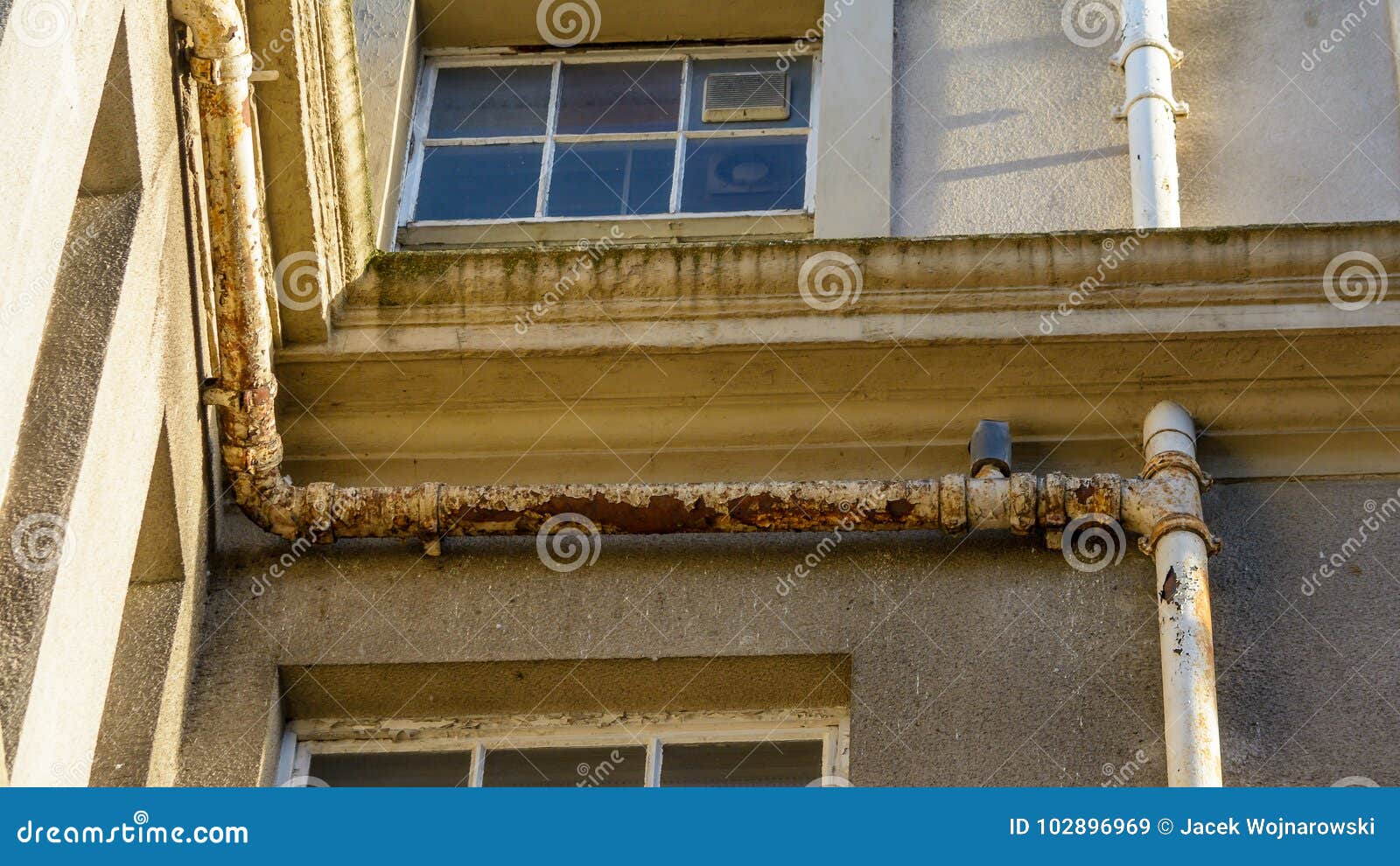 Outdoor Rusty Gutter a stock image. Image of vintage - 102896969
