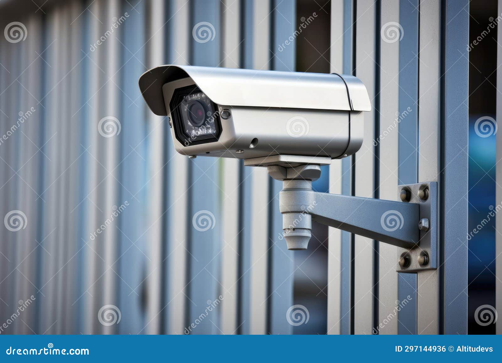 An Outdoor Security Camera Mounted on a Library Wall Stock Photo ...