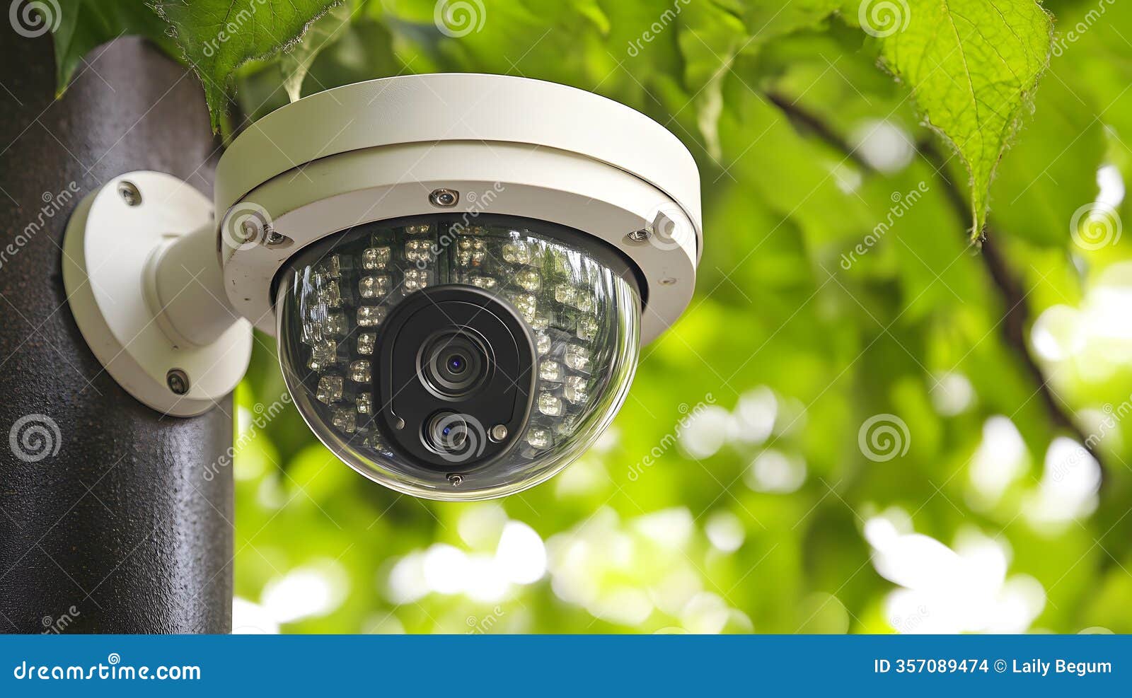 Outdoor Security CCTV Camera on Tree Branch Royalty Free Image Stock ...