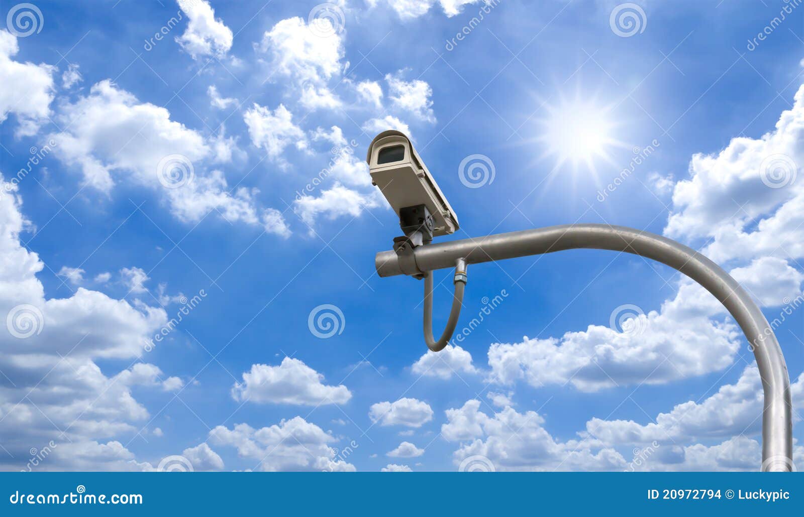 Outdoor Security Cctv Cameras Under Stock Photo - Image of environment ...