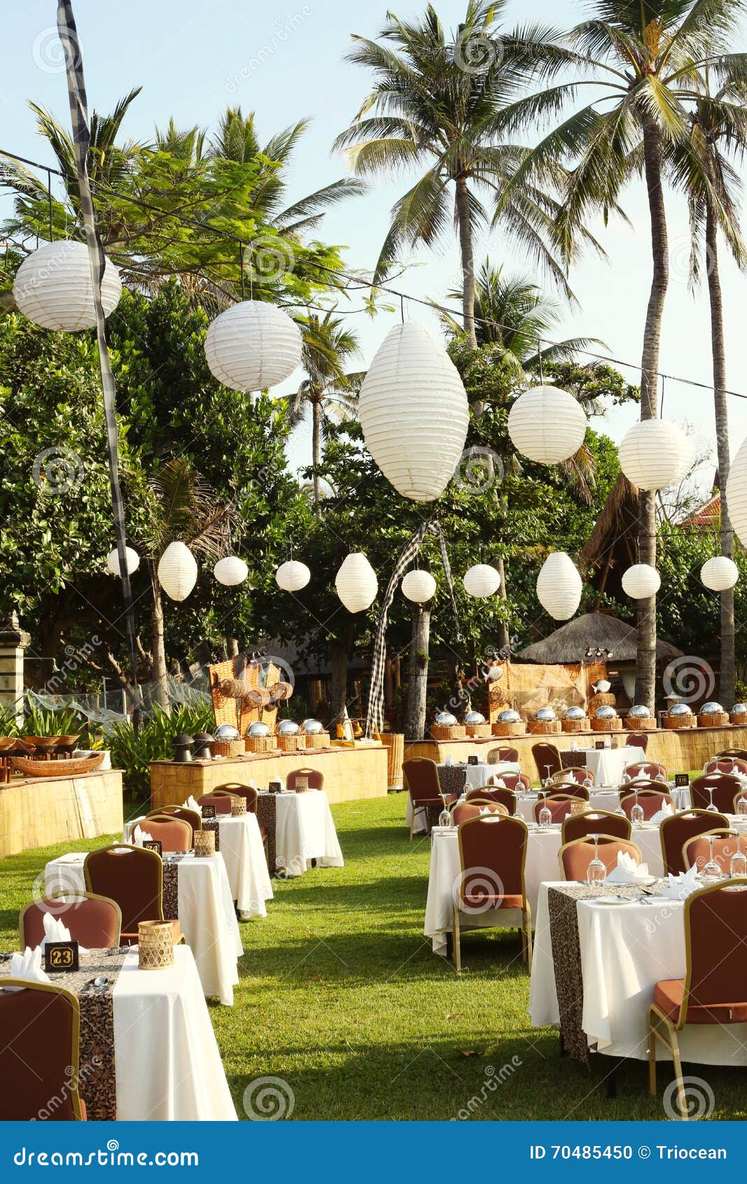 Outdoor Setup for Wedding Reception Stock Photo - Image of banquet ...