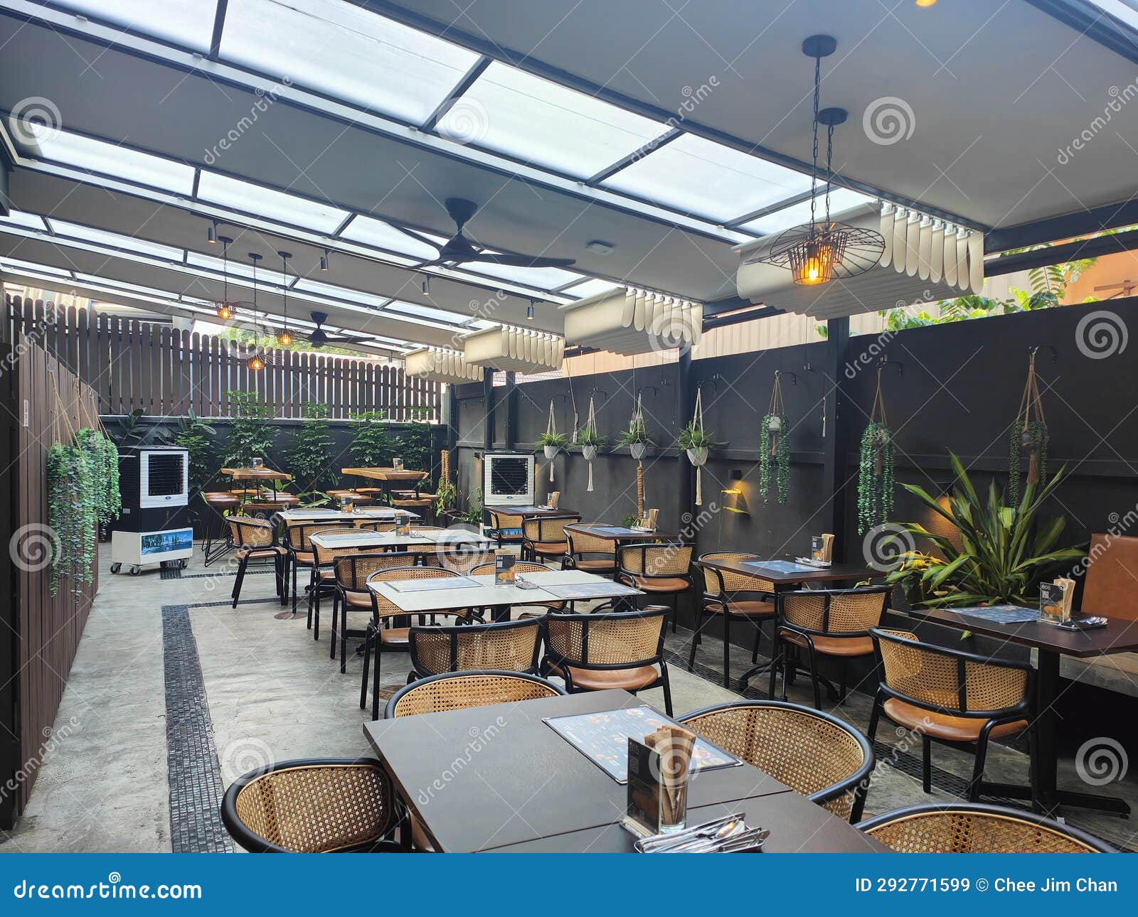 Outdoor Sheltered Dining Area Stock Image - Image of sheltered ...