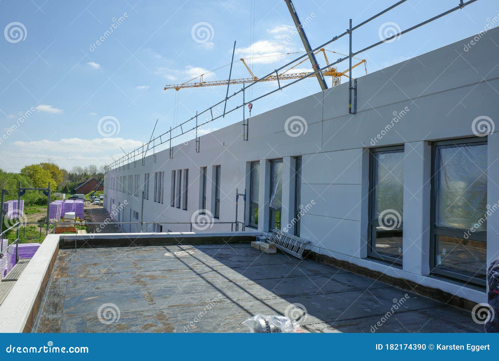 Outdoor Shot of a Building that is in the Process of Completion on a ...