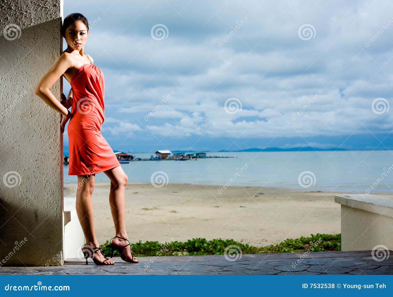 Outdoor Shot of Fashion Model Stock Photo - Image of elegance ...