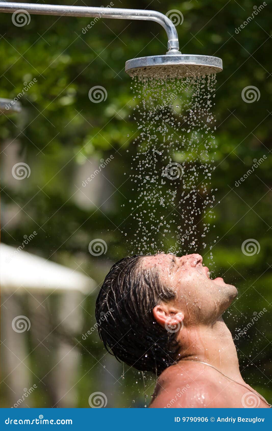 Outdoor shower stock photo. Image of lifestyles, adult - 9790906