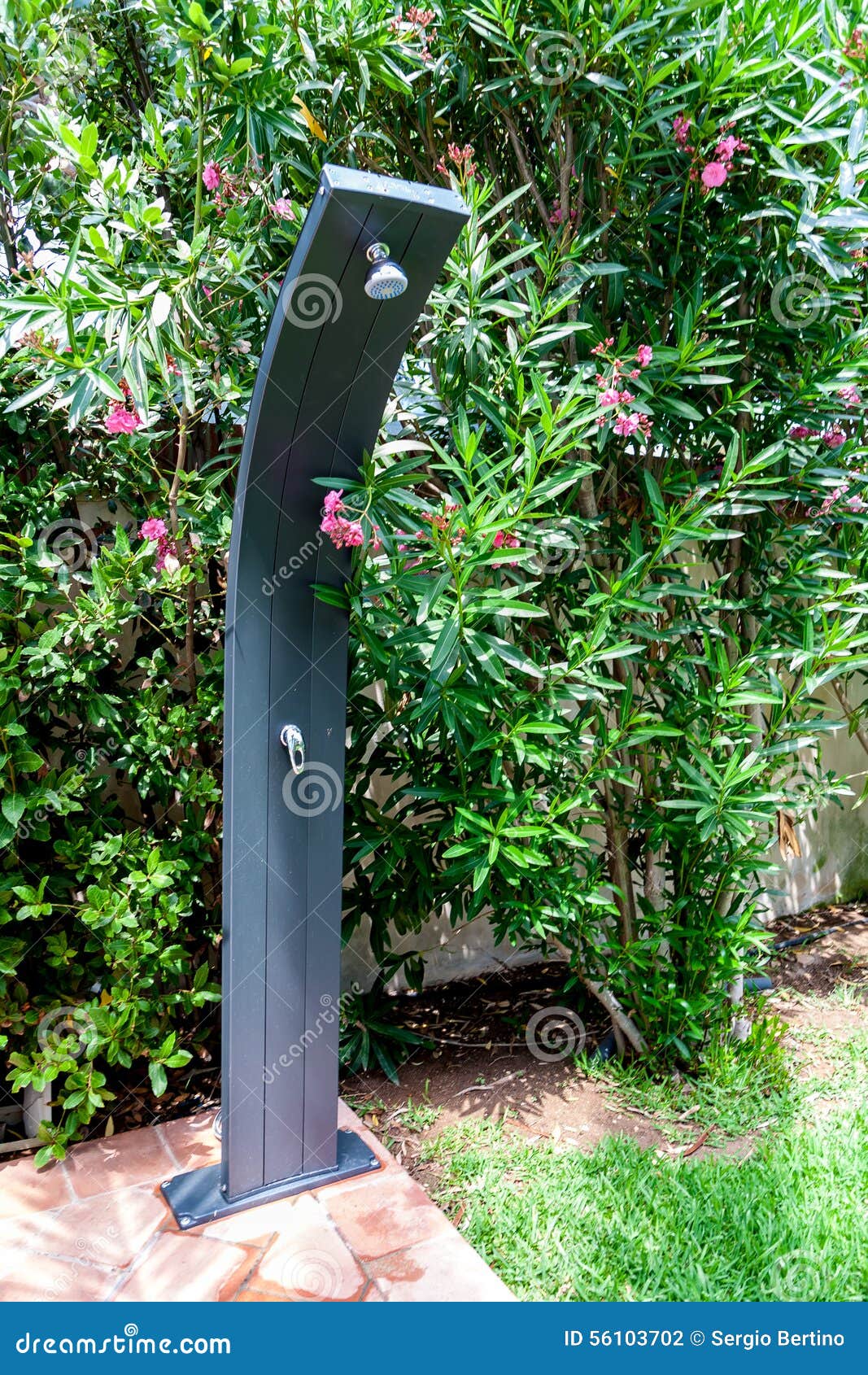 Outdoor shower head stock photo. Image of post, daylight - 56103702
