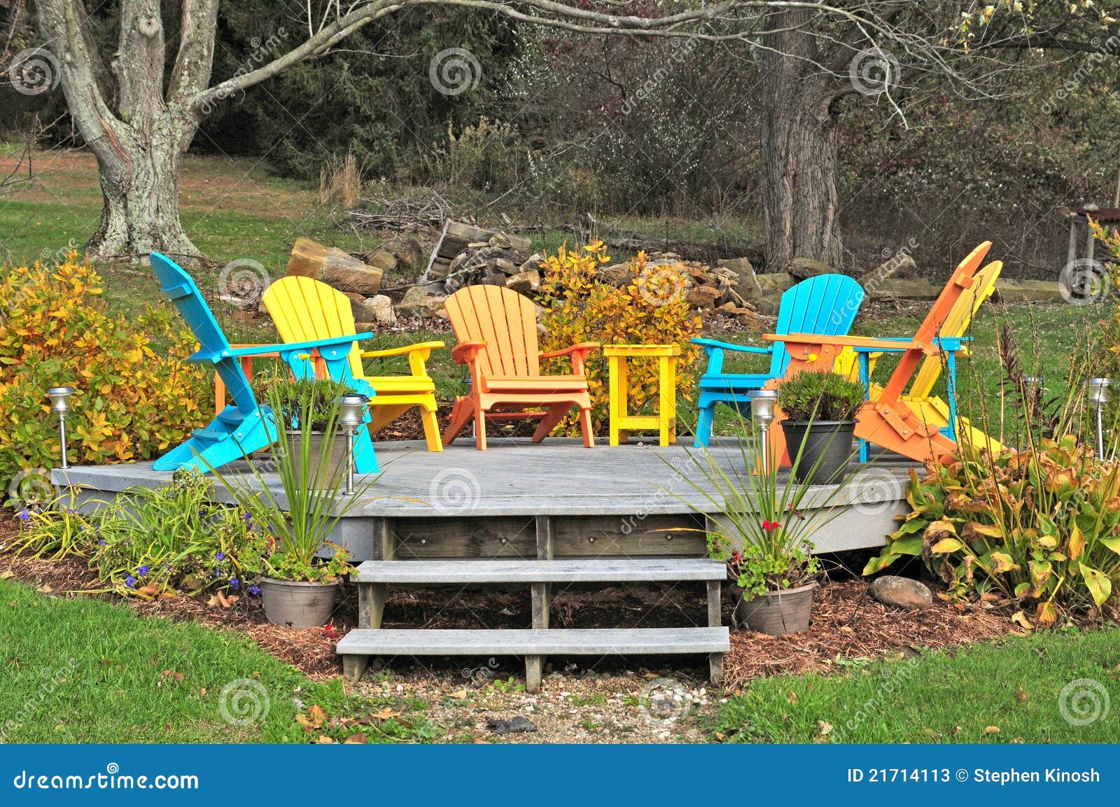 Outdoor sitting area stock image. Image of adirondak - 21714113