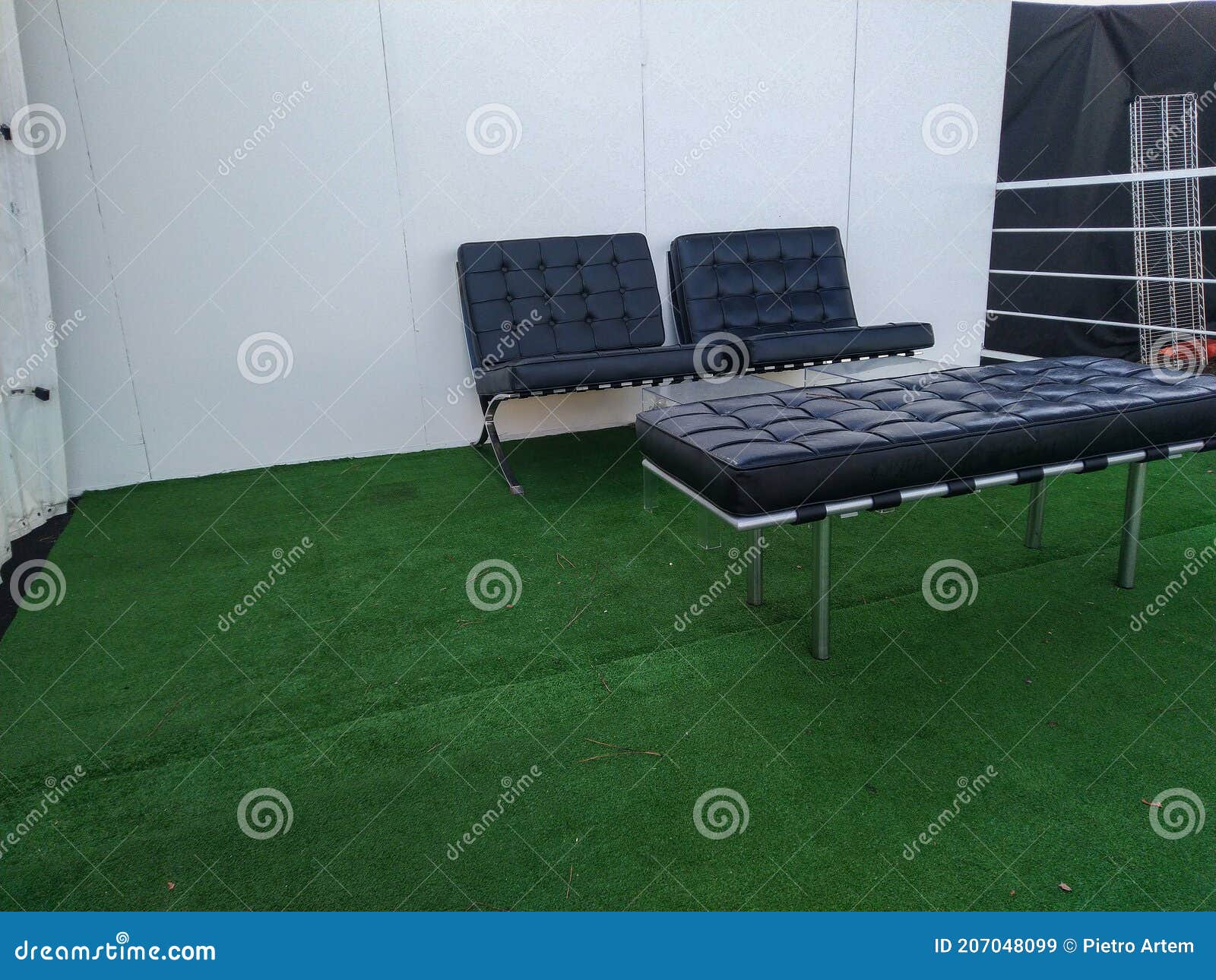 Outdoor Sofas on Artificial Grass Stock Image - Image of luxury ...
