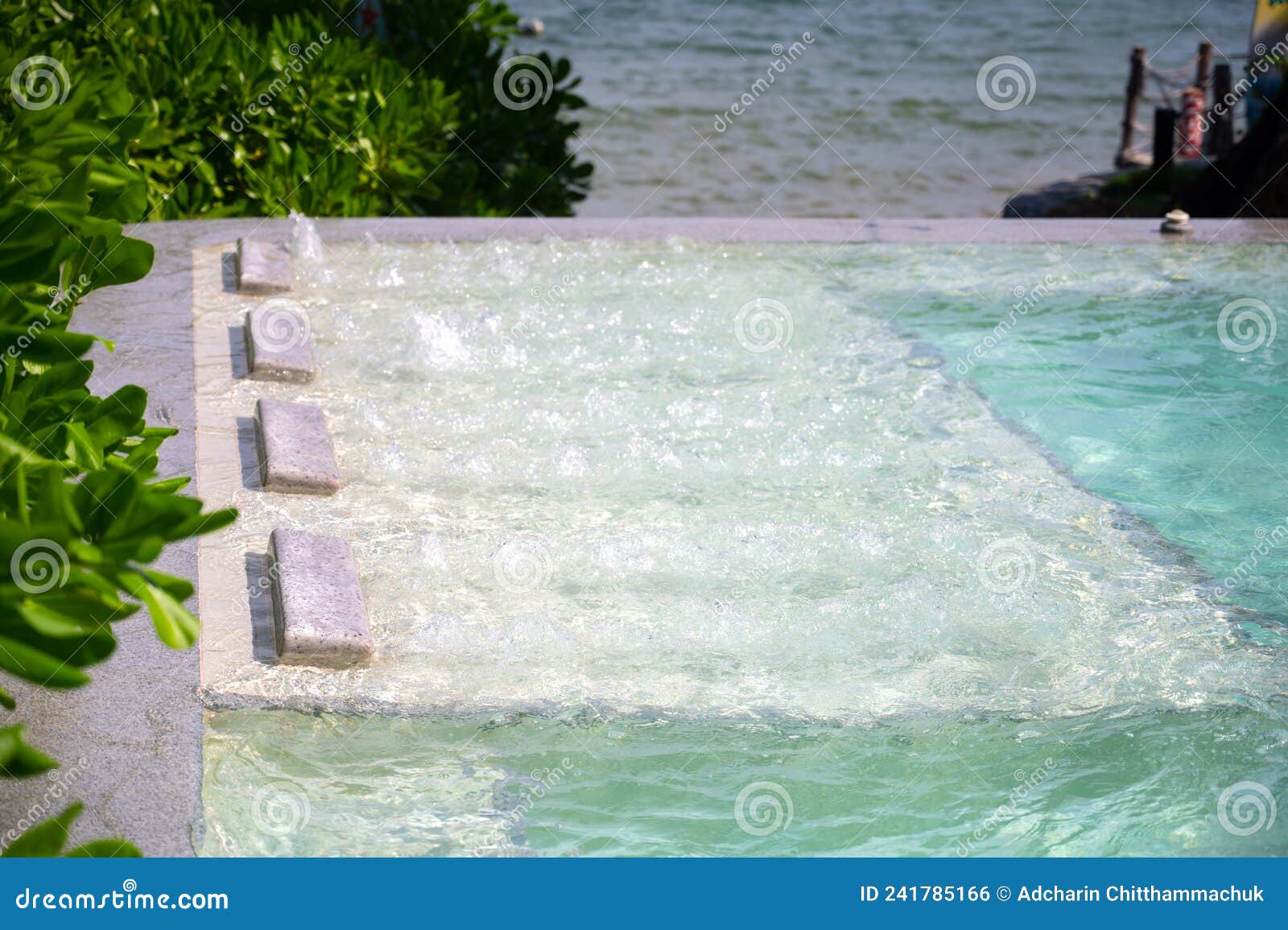 Outdoor Spa Pool for Massage and Spa Stock Photo - Image of water ...