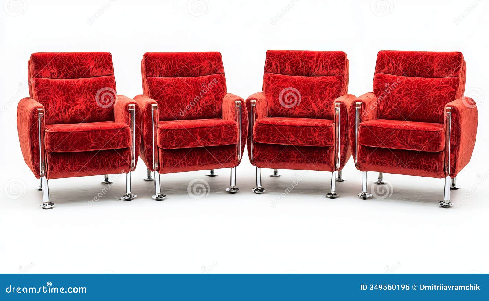 An Outdoor Spectator Venue with Red Plastic Chairs, Isolated Design ...