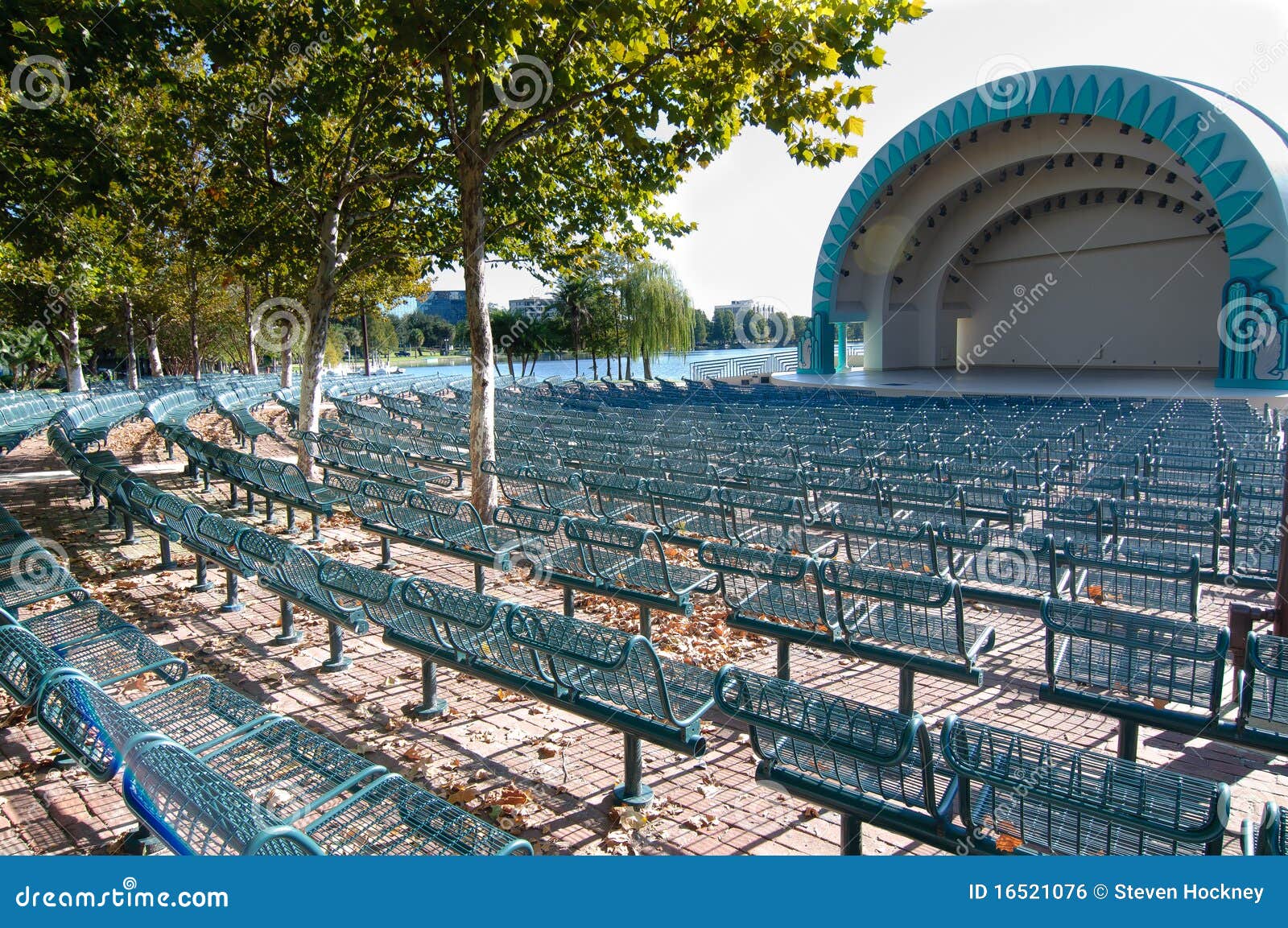 Outdoor stage and seating stock photo. Image of deserted - 16521076
