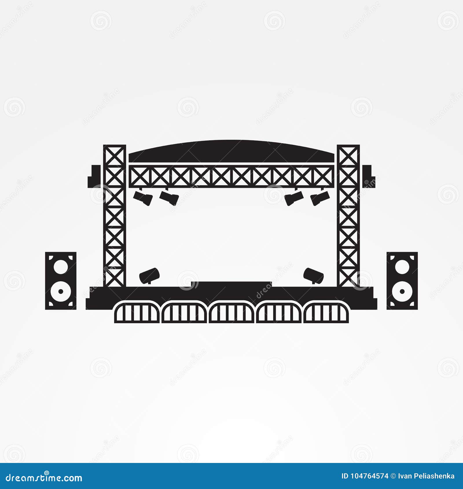 Outdoor stage vector icon stock vector. Illustration of construction ...