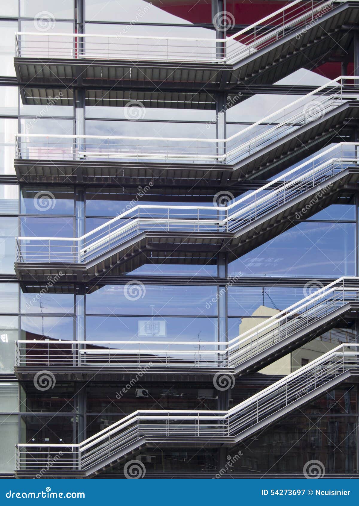 Outdoor Stairs on a Building Facade Stock Image - Image of outdoor ...