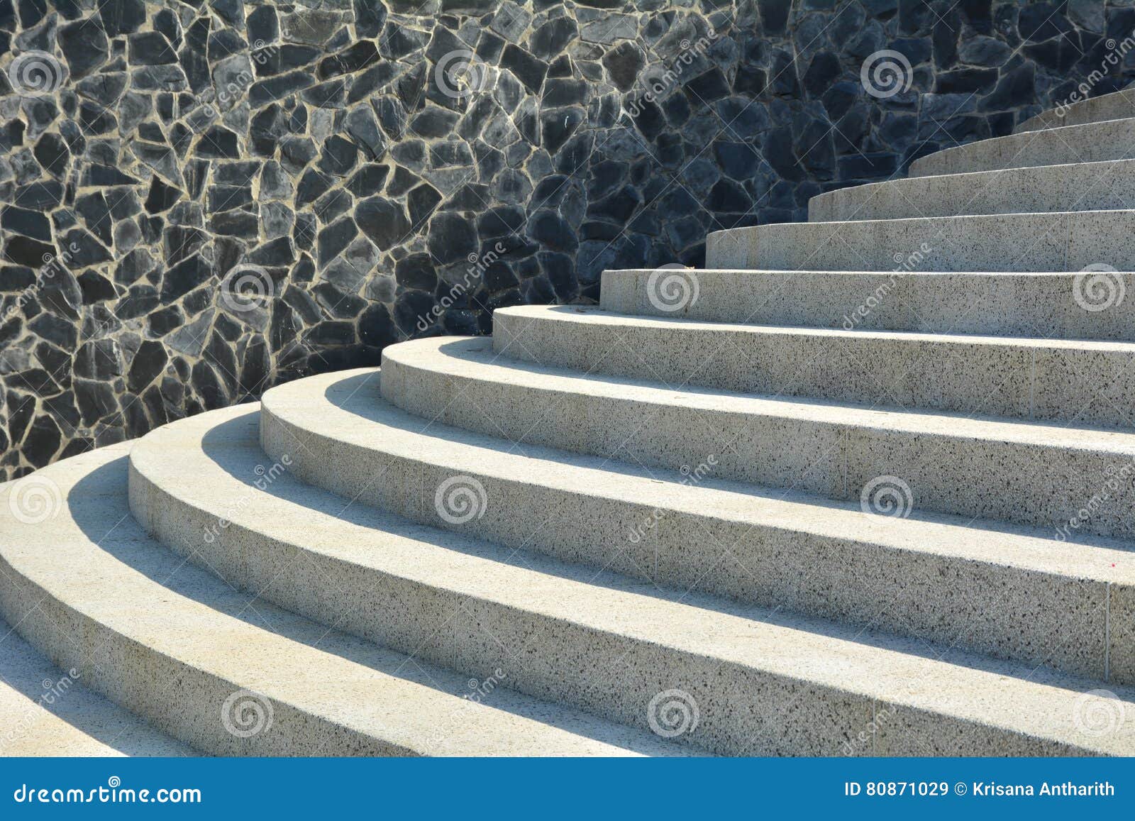 Outdoor Stairs and Granite Wall. Stock Image - Image of staircase ...