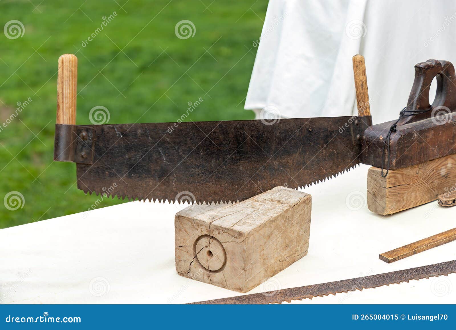 Outdoor Still Life with Several Tools of Artisan Carpenter and a ...
