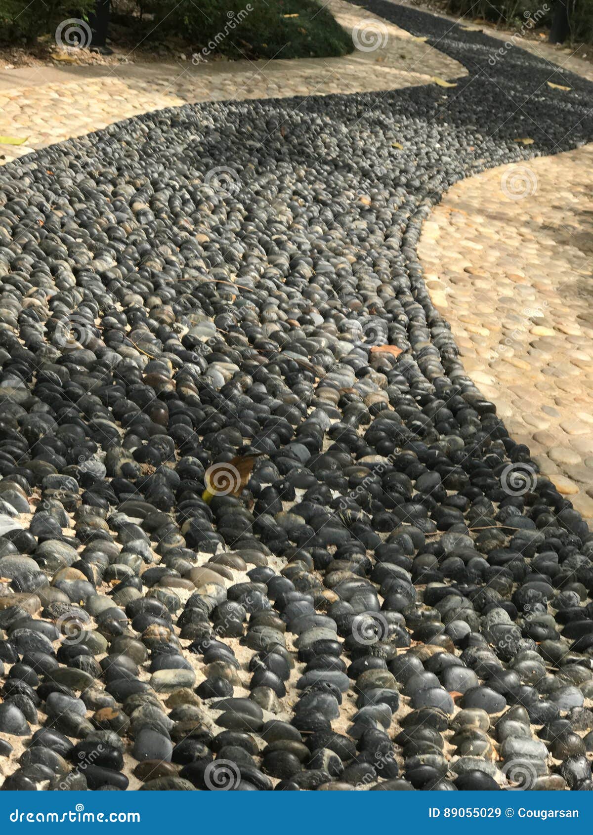 Outdoor Stone Footpath Road in Park Stock Image - Image of decoration ...