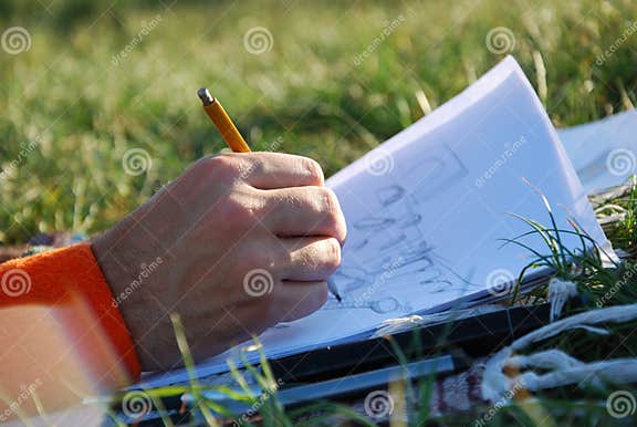 Outdoor study stock image. Image of school, painting, outside - 9410667