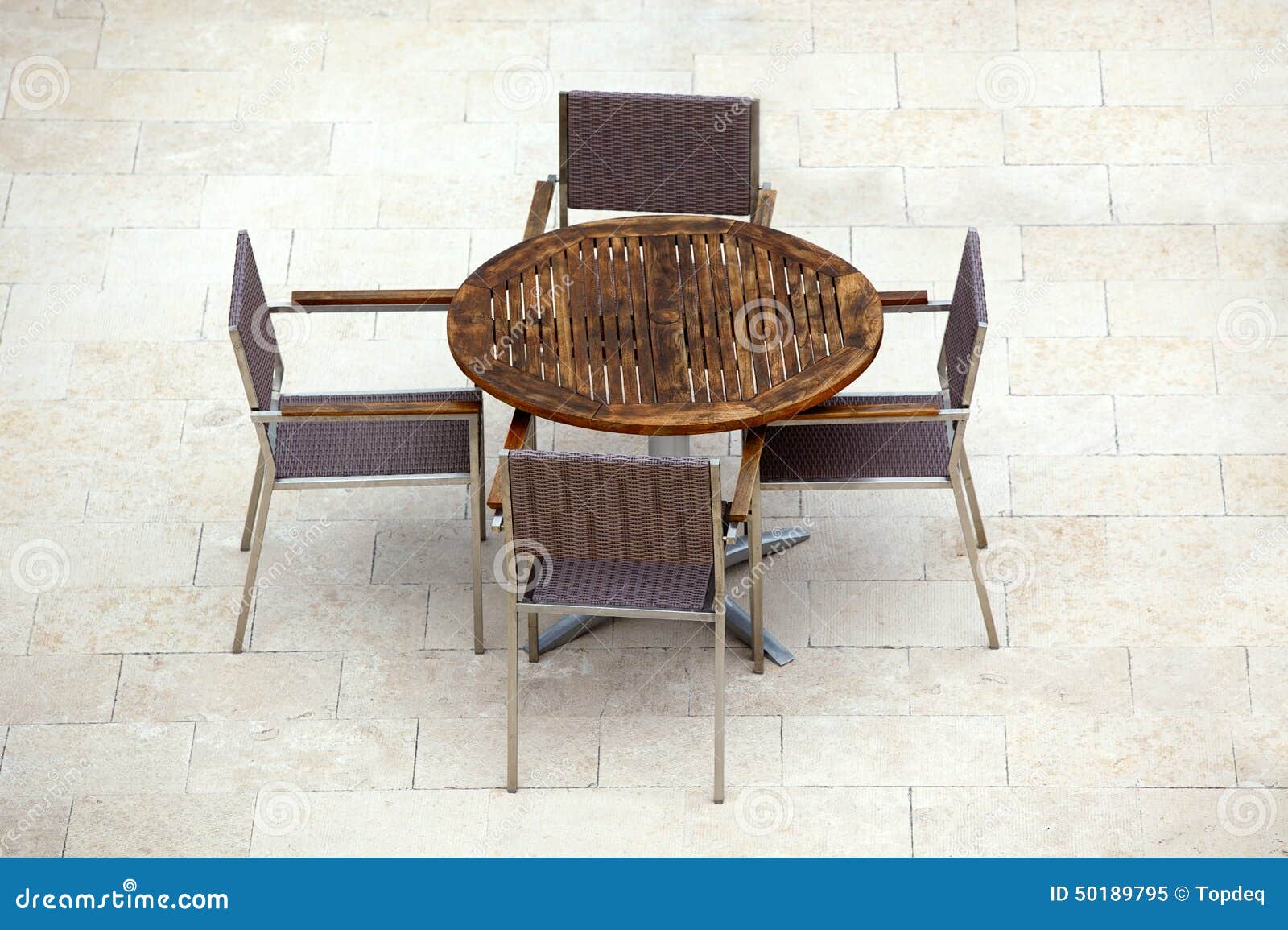 Outdoor Summer Cafe Tables with Chairs Stock Image - Image of furniture ...