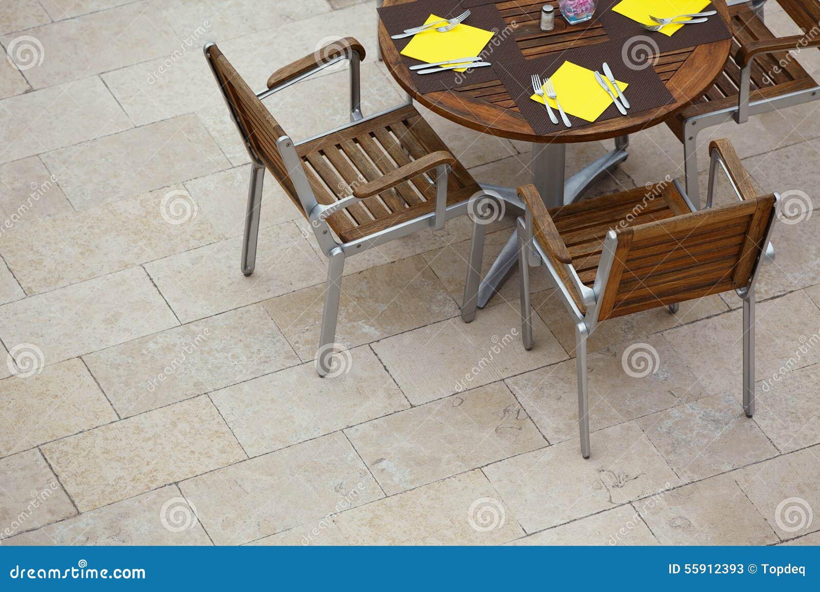 Outdoor Summer Cafe Tables with Chairs Stock Image - Image of floor ...