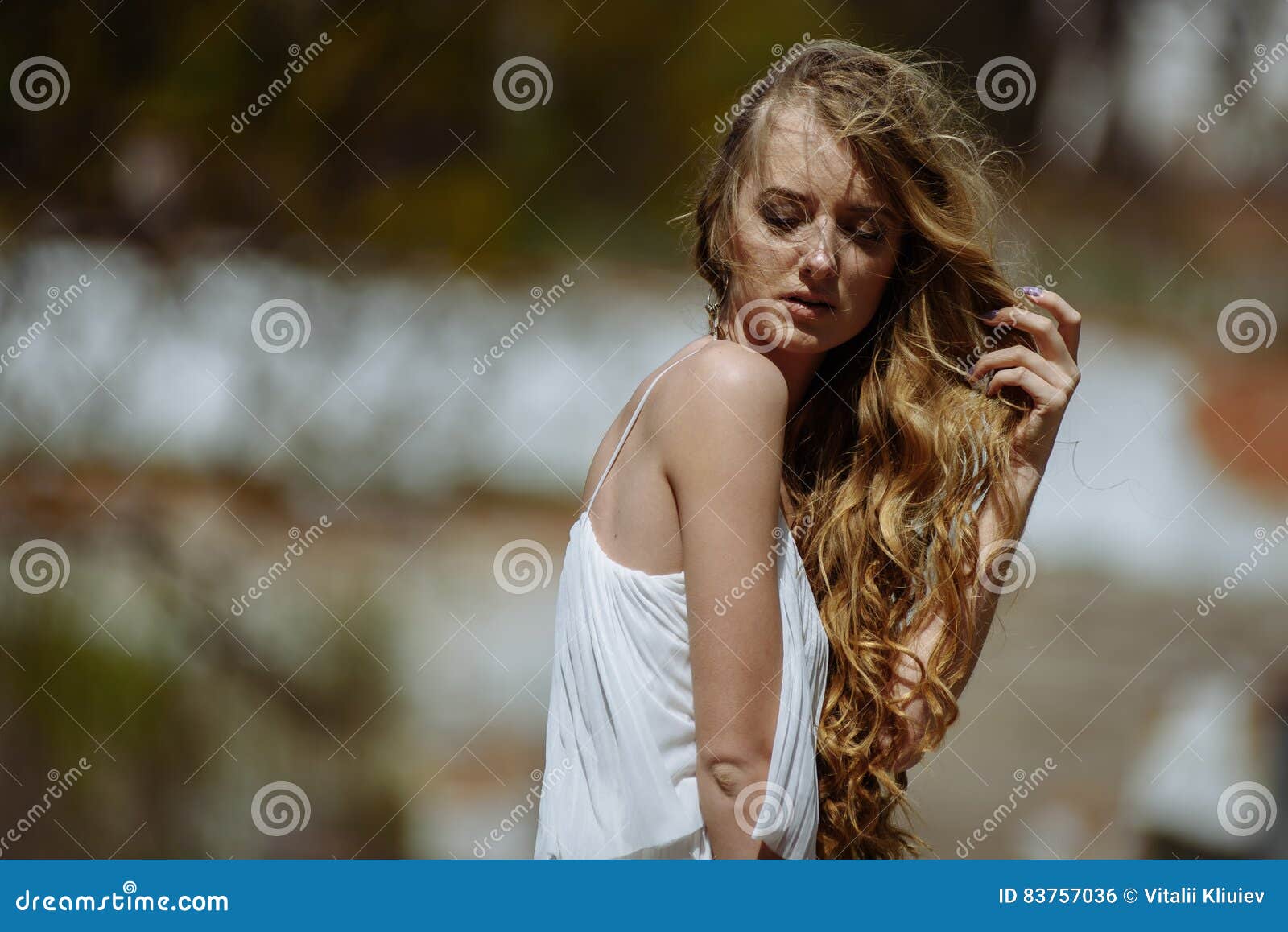 Outdoor Summer Portrait Of Young Pretty Cute Girl Beautiful Woman
