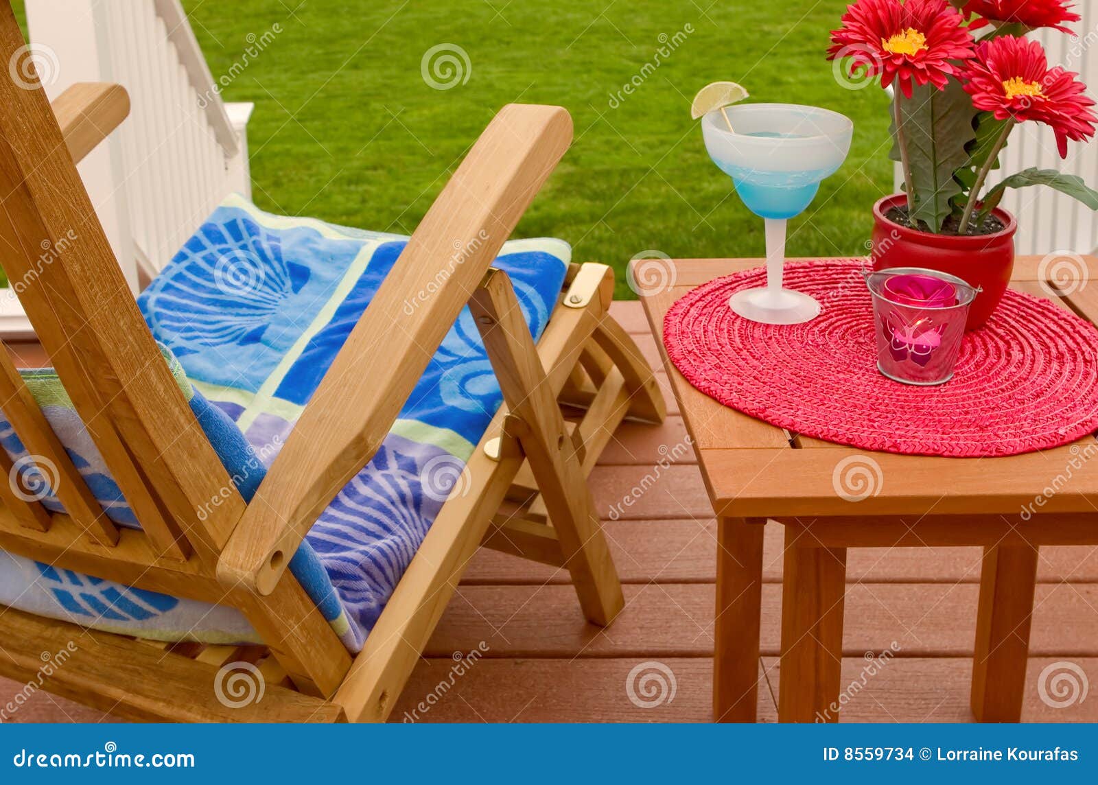 Outdoor Summer Scene stock photo. Image of lawn, deck - 8559734