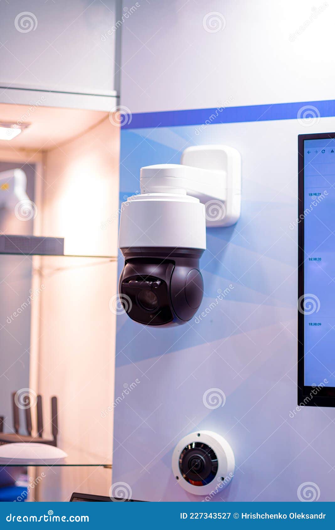 Outdoor Surveillance Camera with Motion Sensor Stock Image - Image of ...