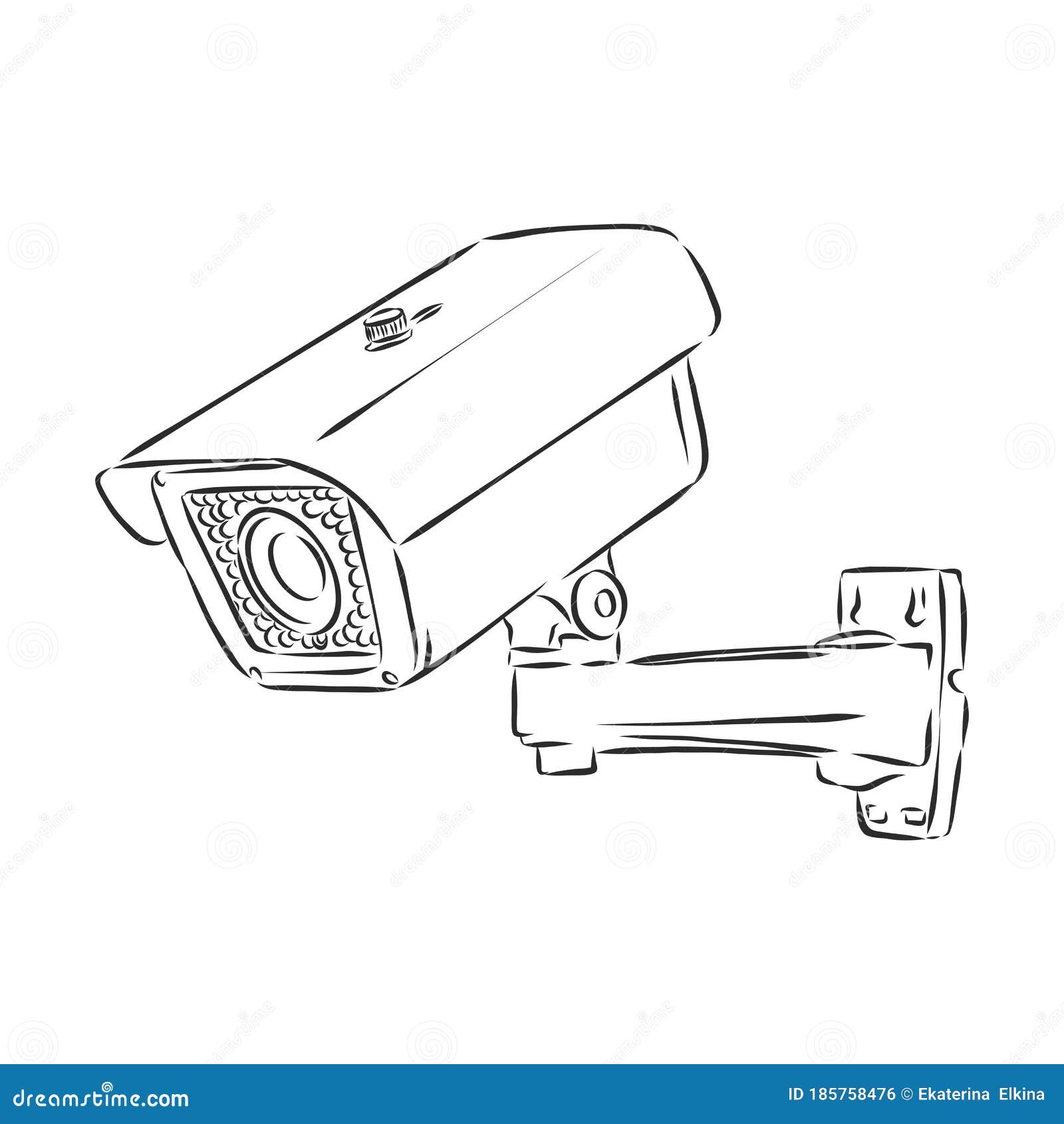 Outdoor Surveillance Camera. Security Camera Vector Sketch Illustration ...